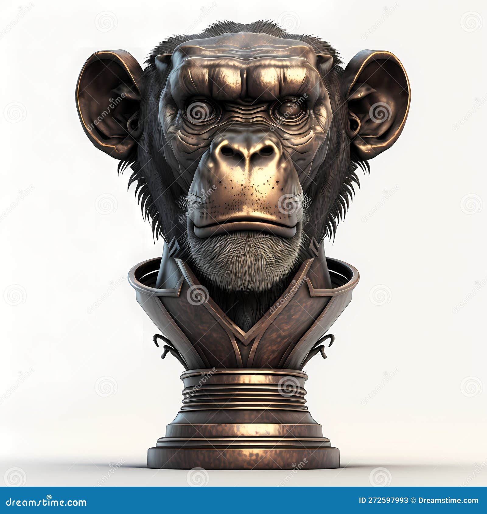 Monkey Head Trophy. Generative AI Stock Illustration - Illustration of ...