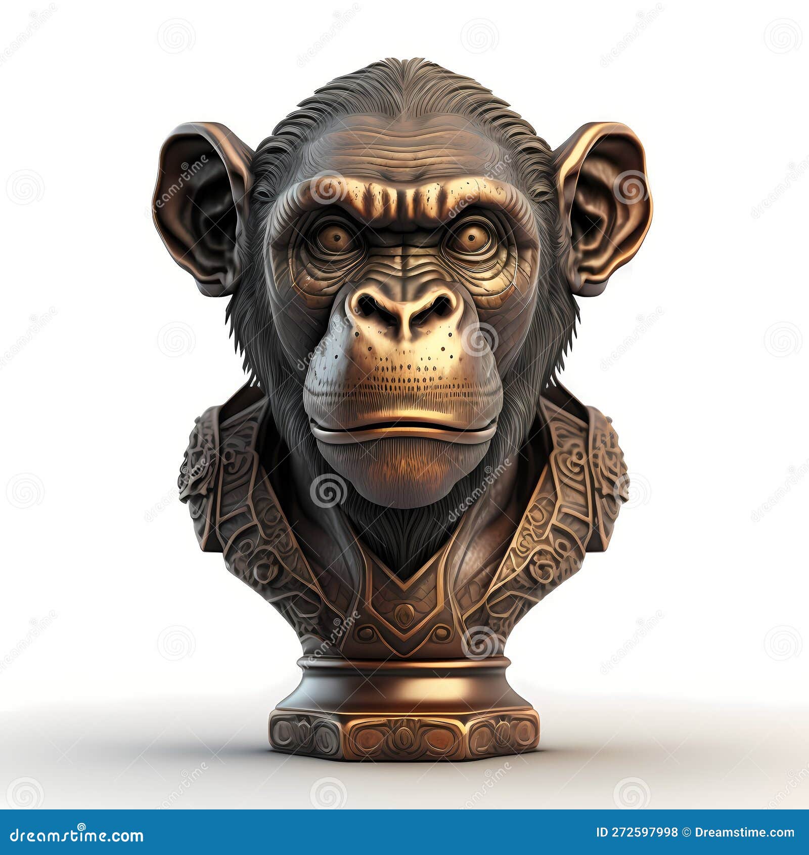 Monkey Head Trophy. Generative AI Stock Illustration - Illustration of ...
