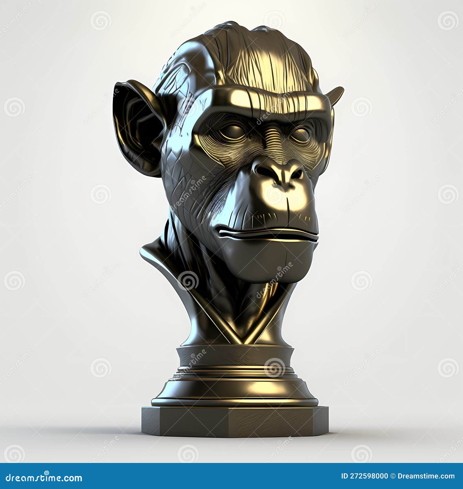 Monkey Head Trophy. Generative AI Stock Illustration - Illustration of ...