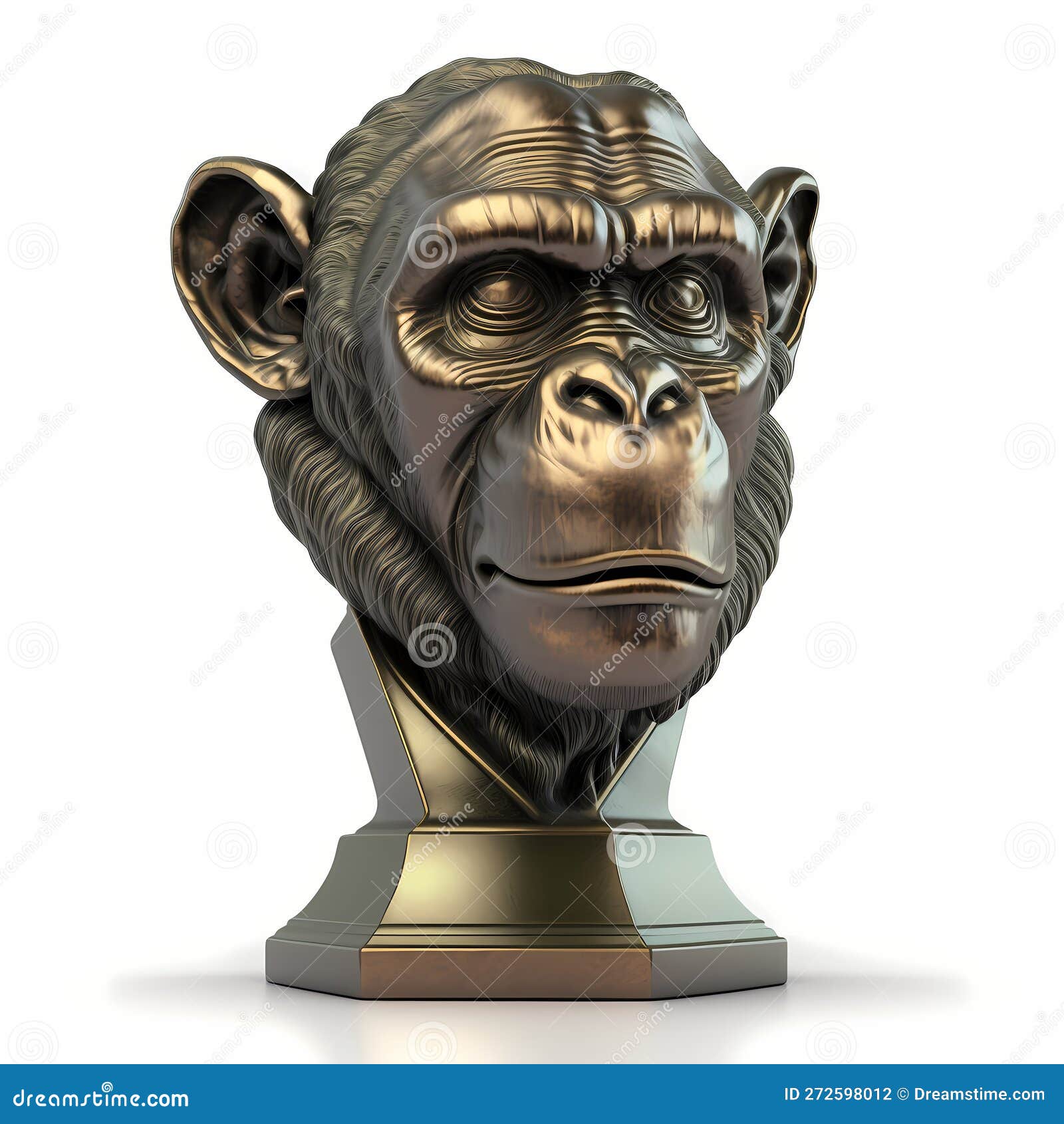 Monkey Head Trophy. Generative AI Stock Illustration - Illustration of ...