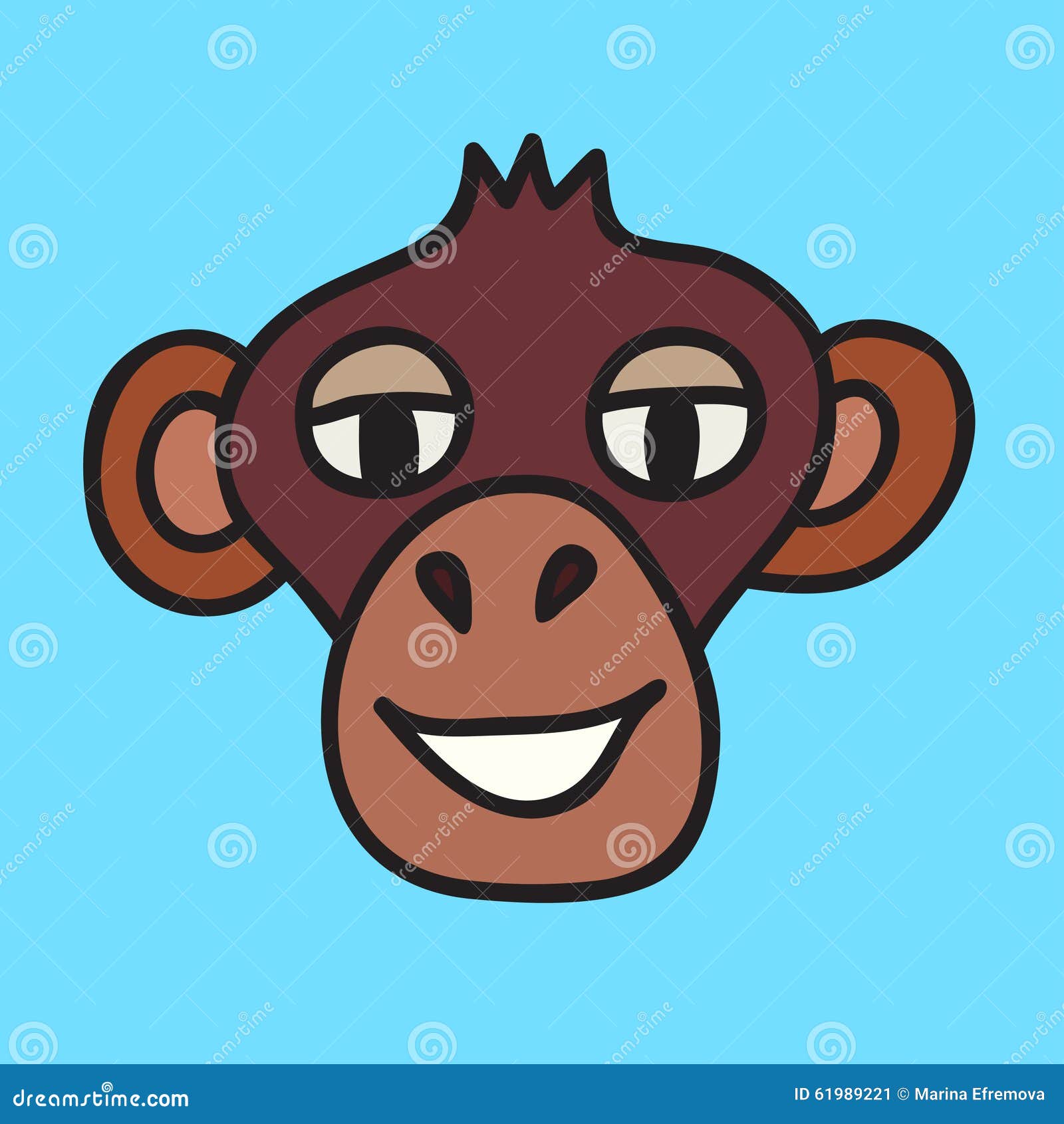 Monkey Head - Vector Illustration Stock Vector - Illustration of head ...