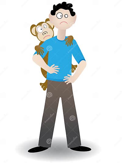 Monkey on His Back - Vector Stock Vector - Illustration of creature ...