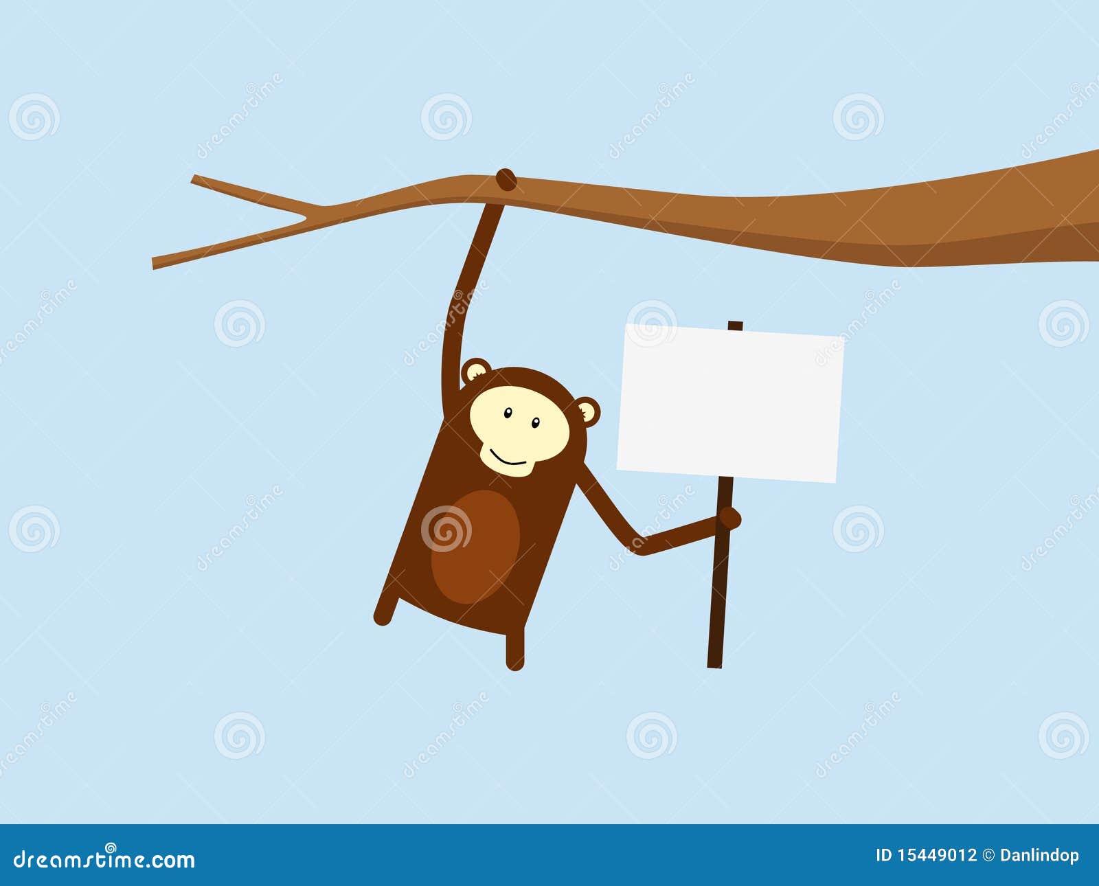 Monkey Holding Sign stock illustration. Illustration of chimp - 15449012