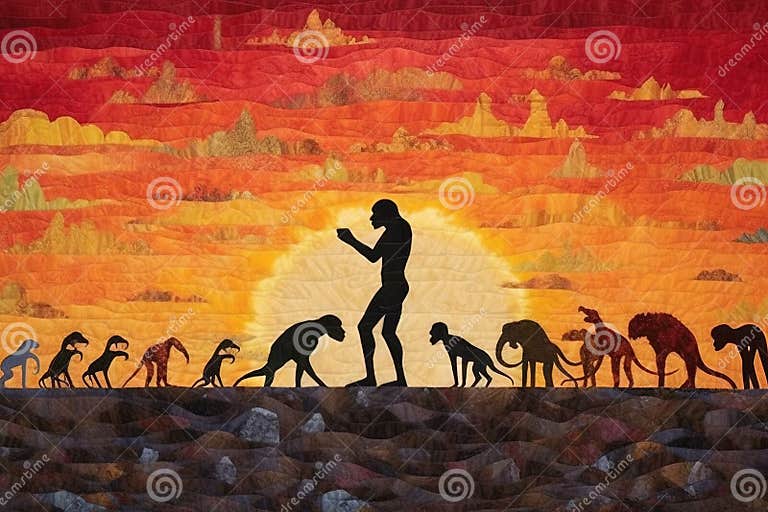 Monkey Human Evolution Illustration Generative Ai Stock Illustration ...