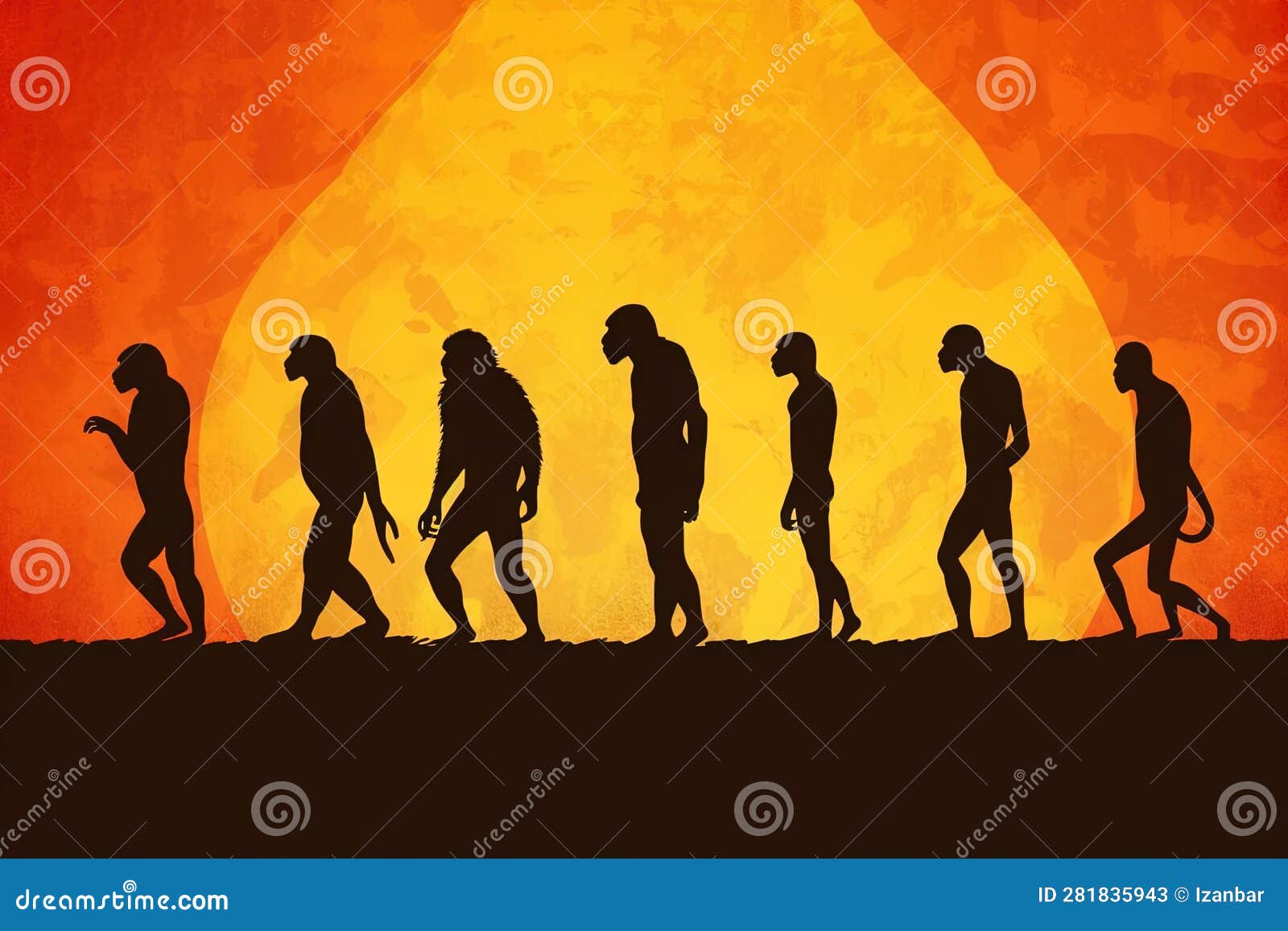 Monkey Human Evolution Illustration Generative Ai Stock Illustration ...
