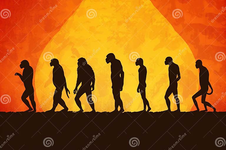 Monkey Human Evolution Illustration Generative Ai Stock Illustration ...