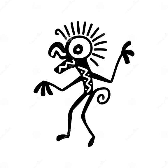 Monkey icon Aztec stock vector. Illustration of american - 109129505