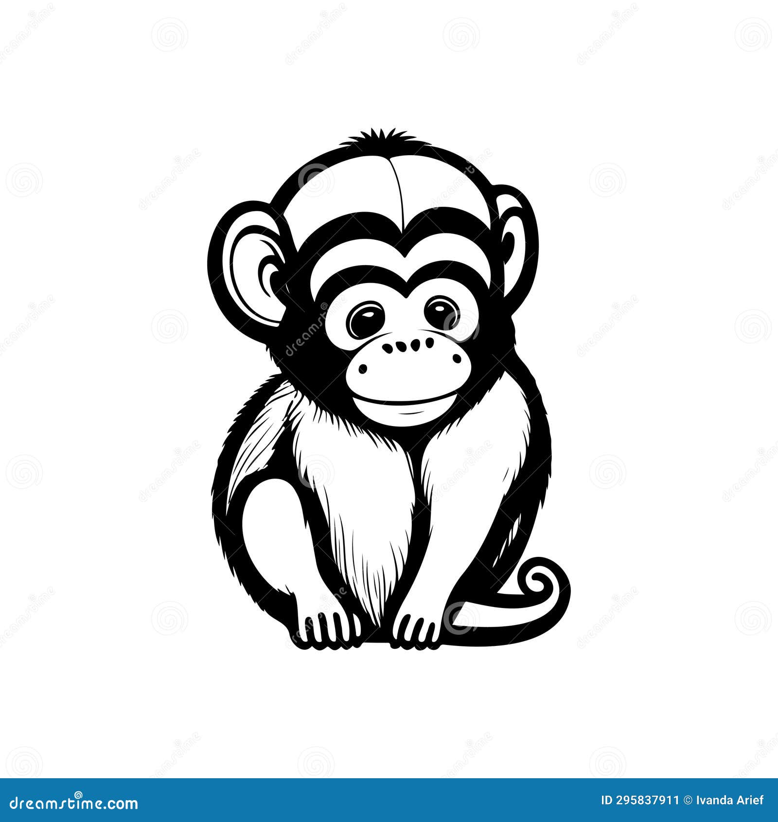 Monkey Icon Hand Draw Black Colour Wildlife Day Logo Symbol Perfect ...
