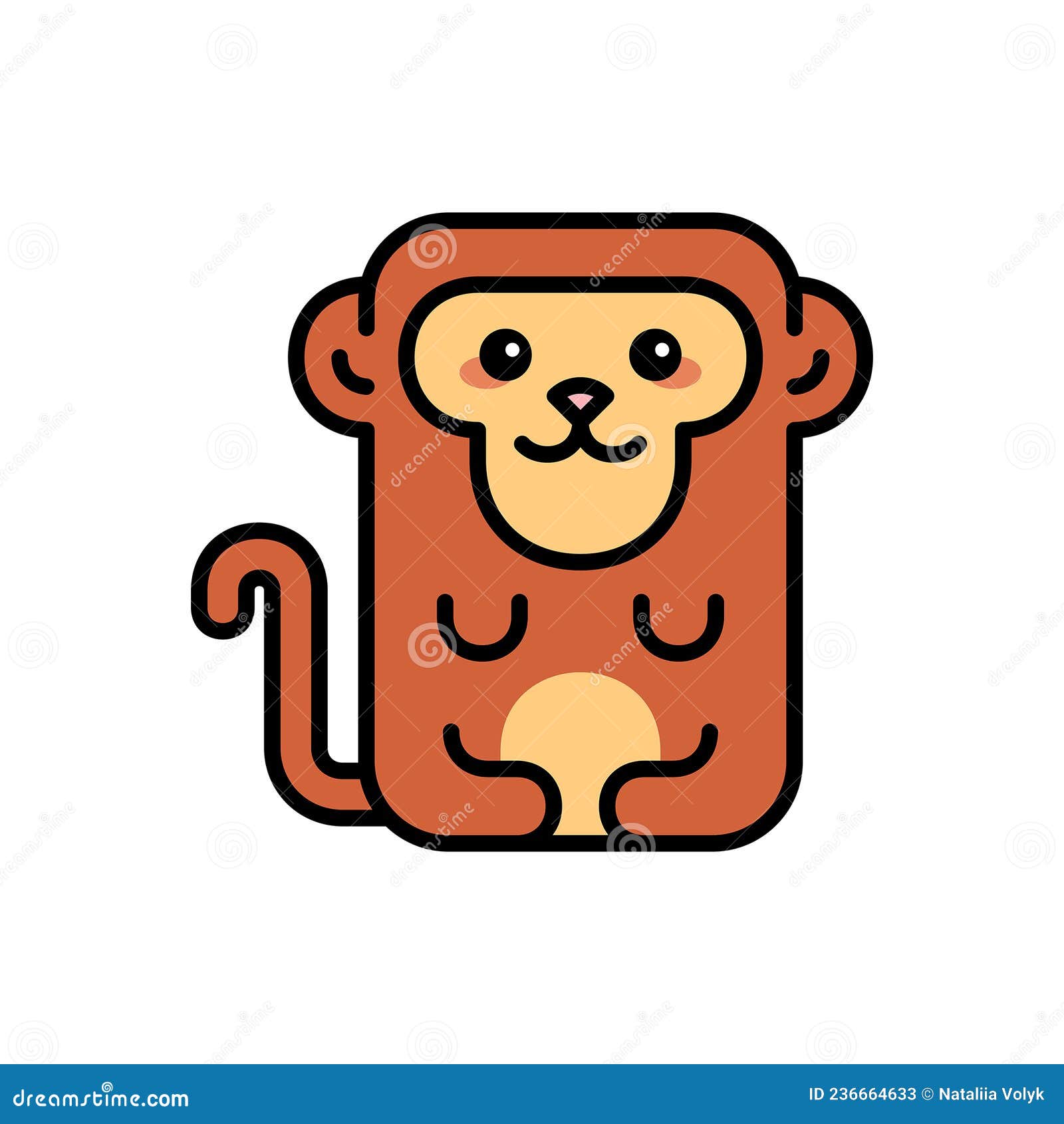 Monkey icon stock vector. Illustration of strength, predator - 236664633