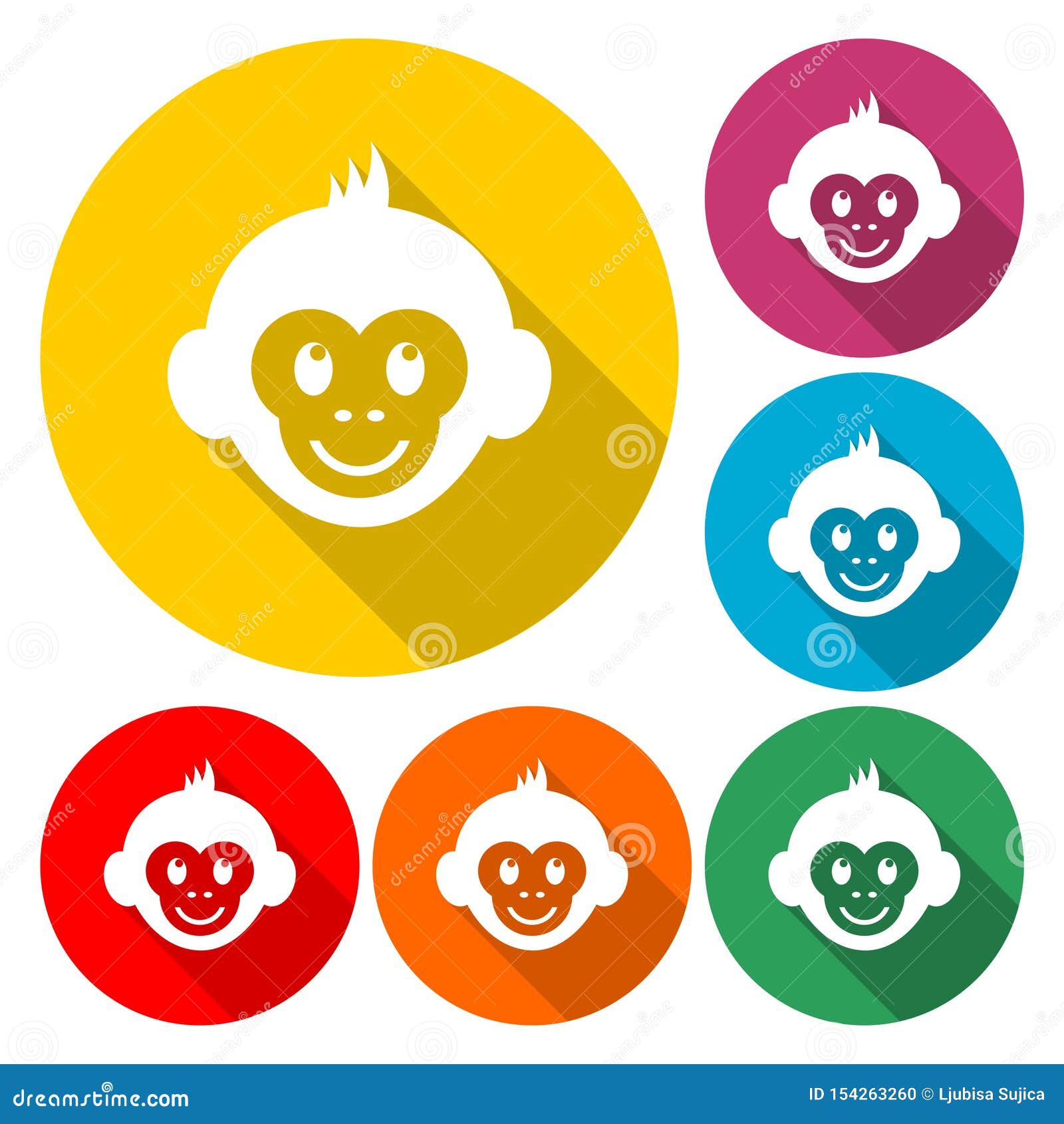 Monkey icon - Illustration stock vector. Illustration of cheerful ...