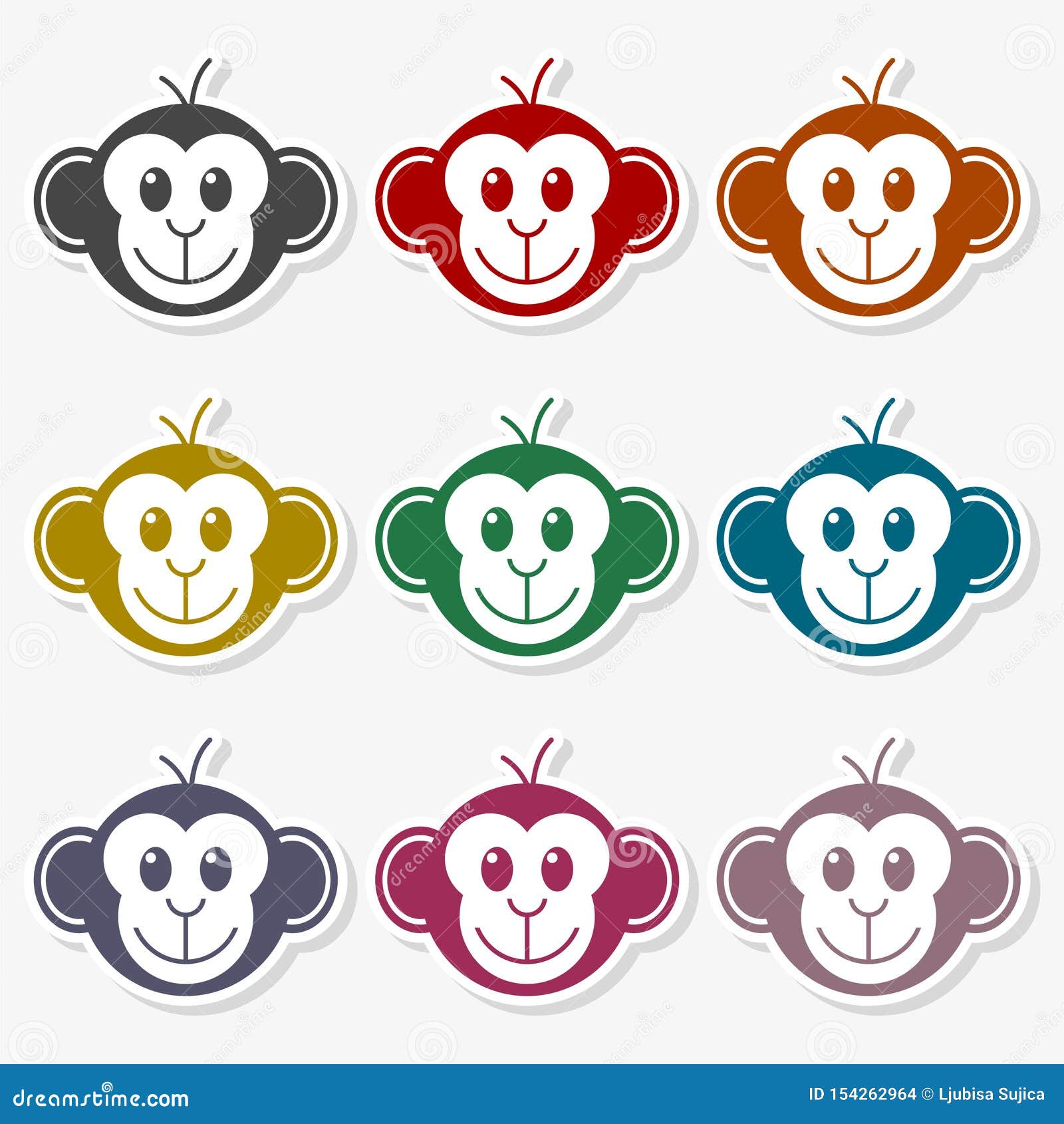 Monkey icon - Illustration stock vector. Illustration of cartoon ...