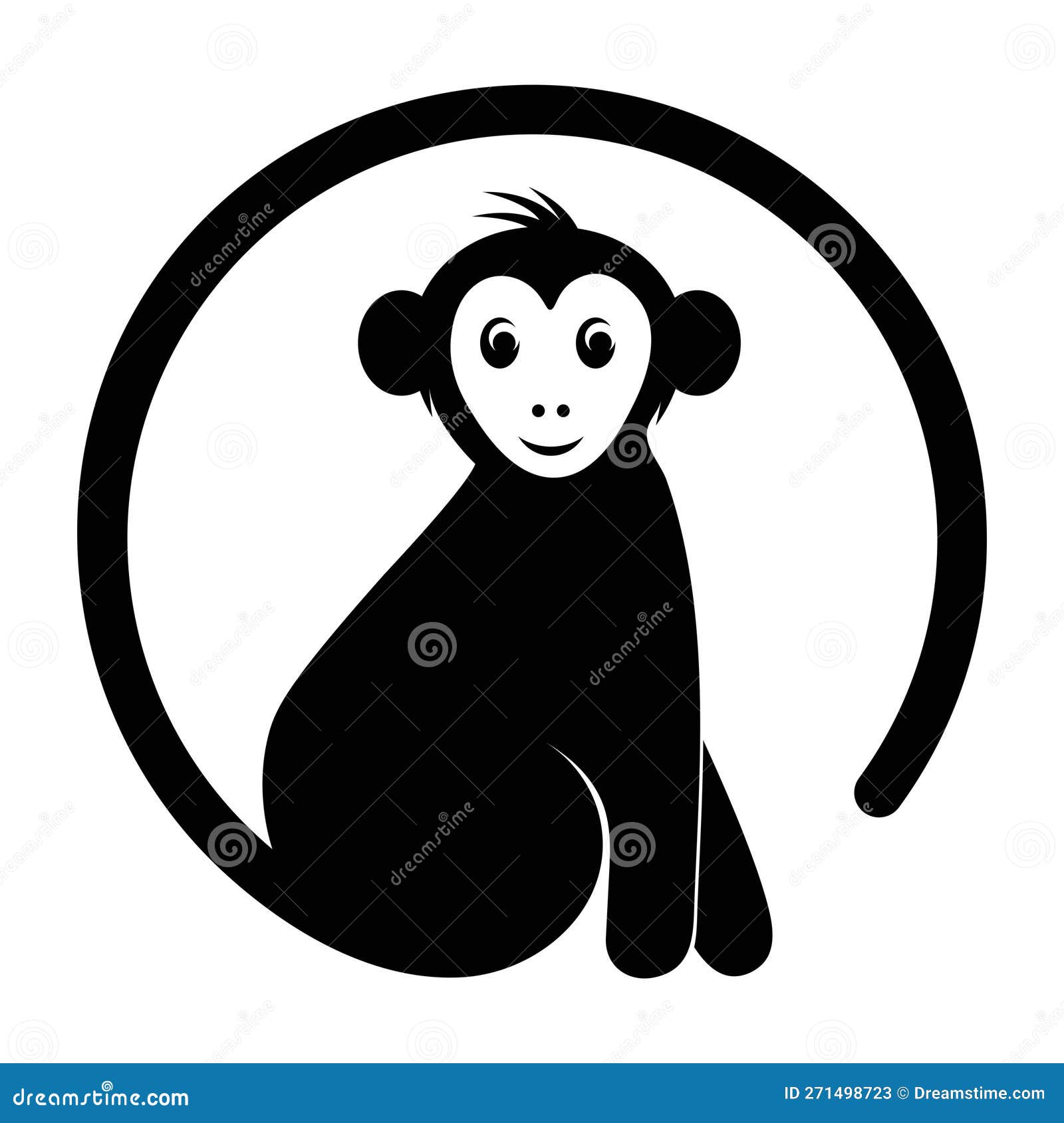 Monkey Icon Logo Free Vector Image Stock Vector - Illustration of ...
