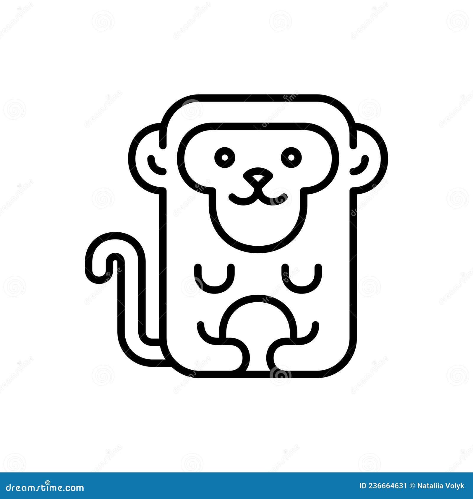 Monkey icon stock vector. Illustration of identity, animal - 236664631