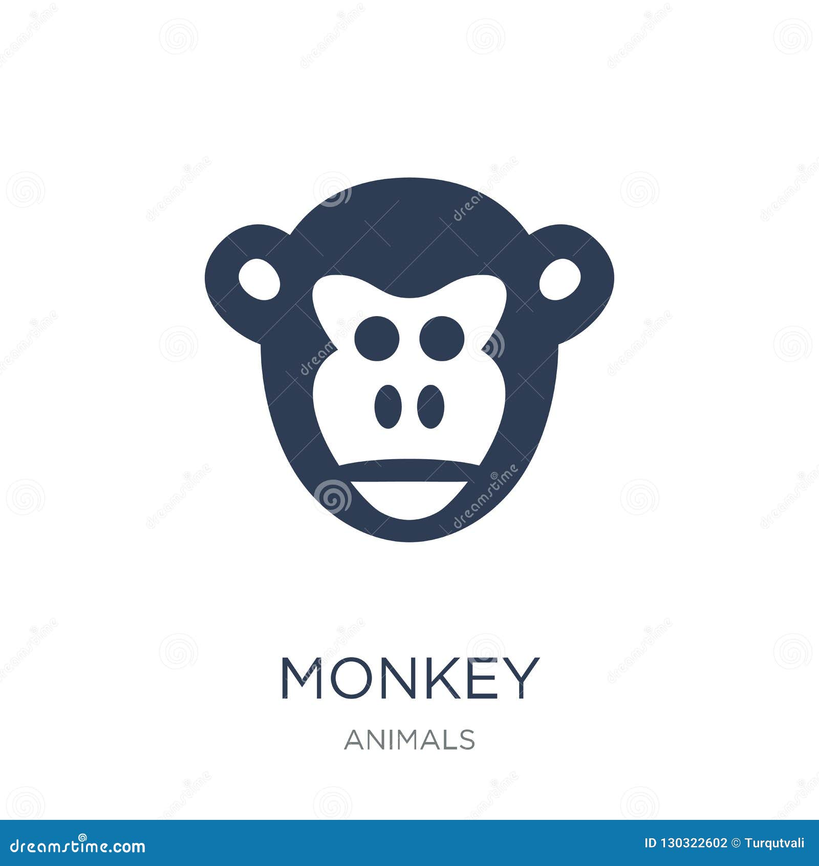 Monkey Icon. Trendy Flat Vector Monkey Icon on White Background Stock ...