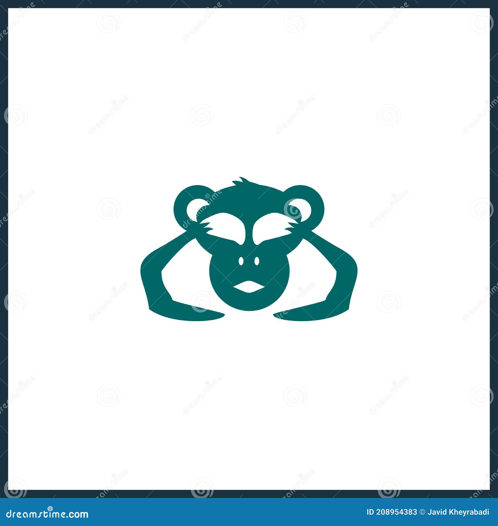 Monkey Icon Vector Icon Monkey Simple Icon Stock Vector - Illustration ...
