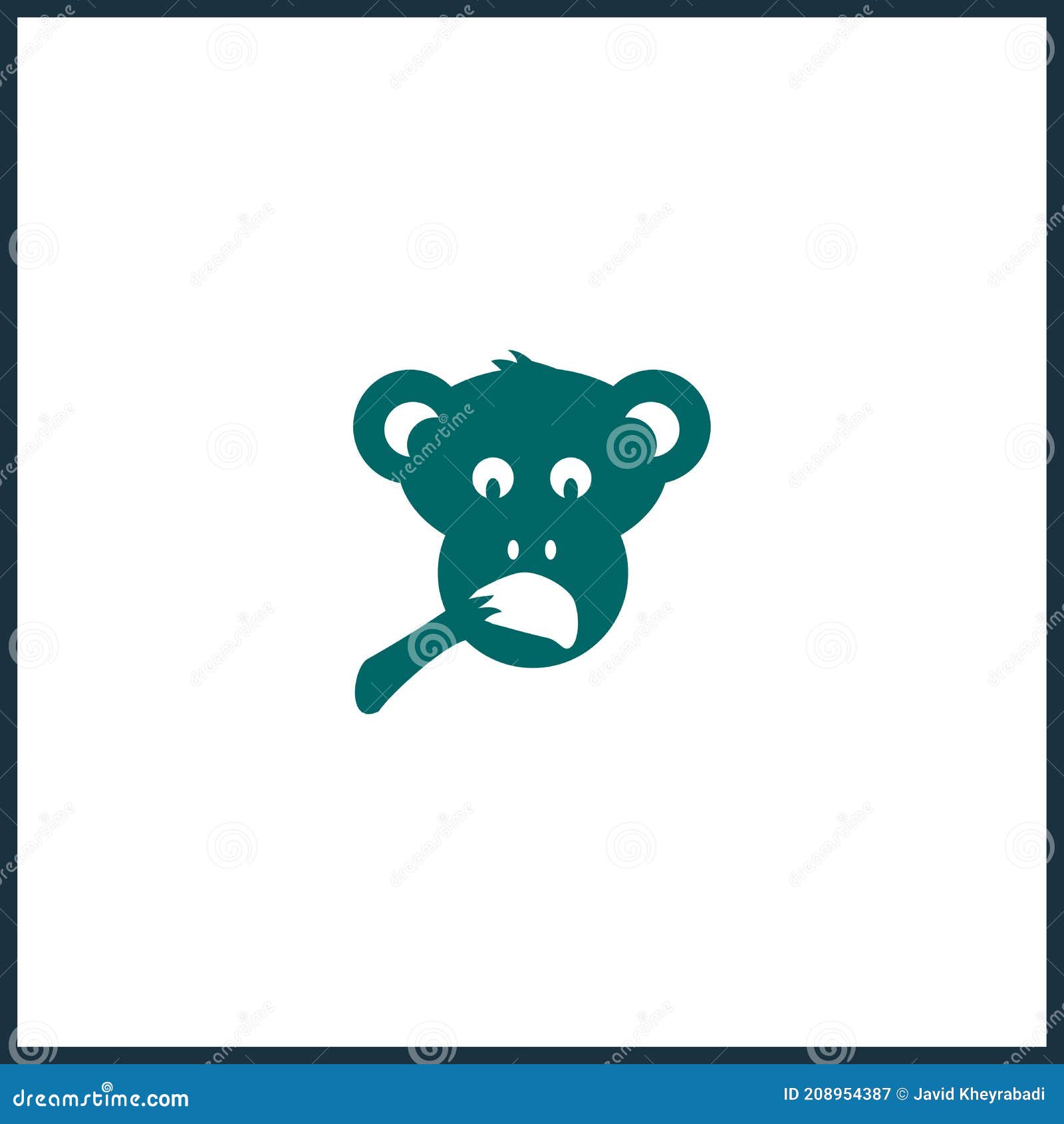 Monkey Icon Vector Icon Monkey Simple Icon Stock Illustration ...