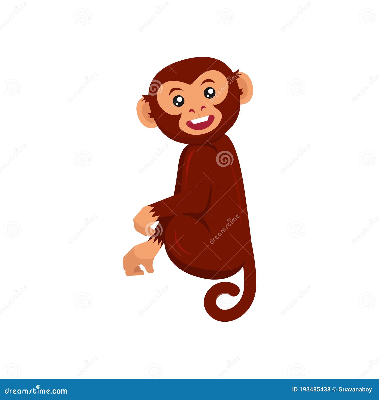 Cute Monkey Ape Orang Utan Character Animal Design Illustration ...