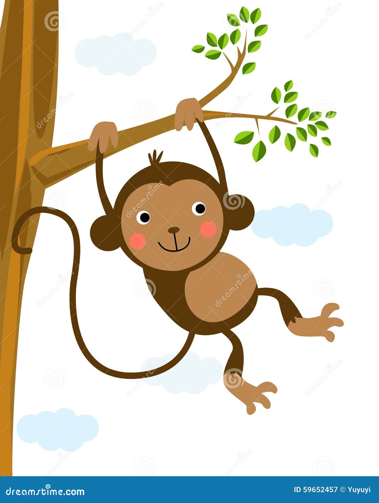 Monkey stock vector. Illustration of jungle, cheerful - 59652457