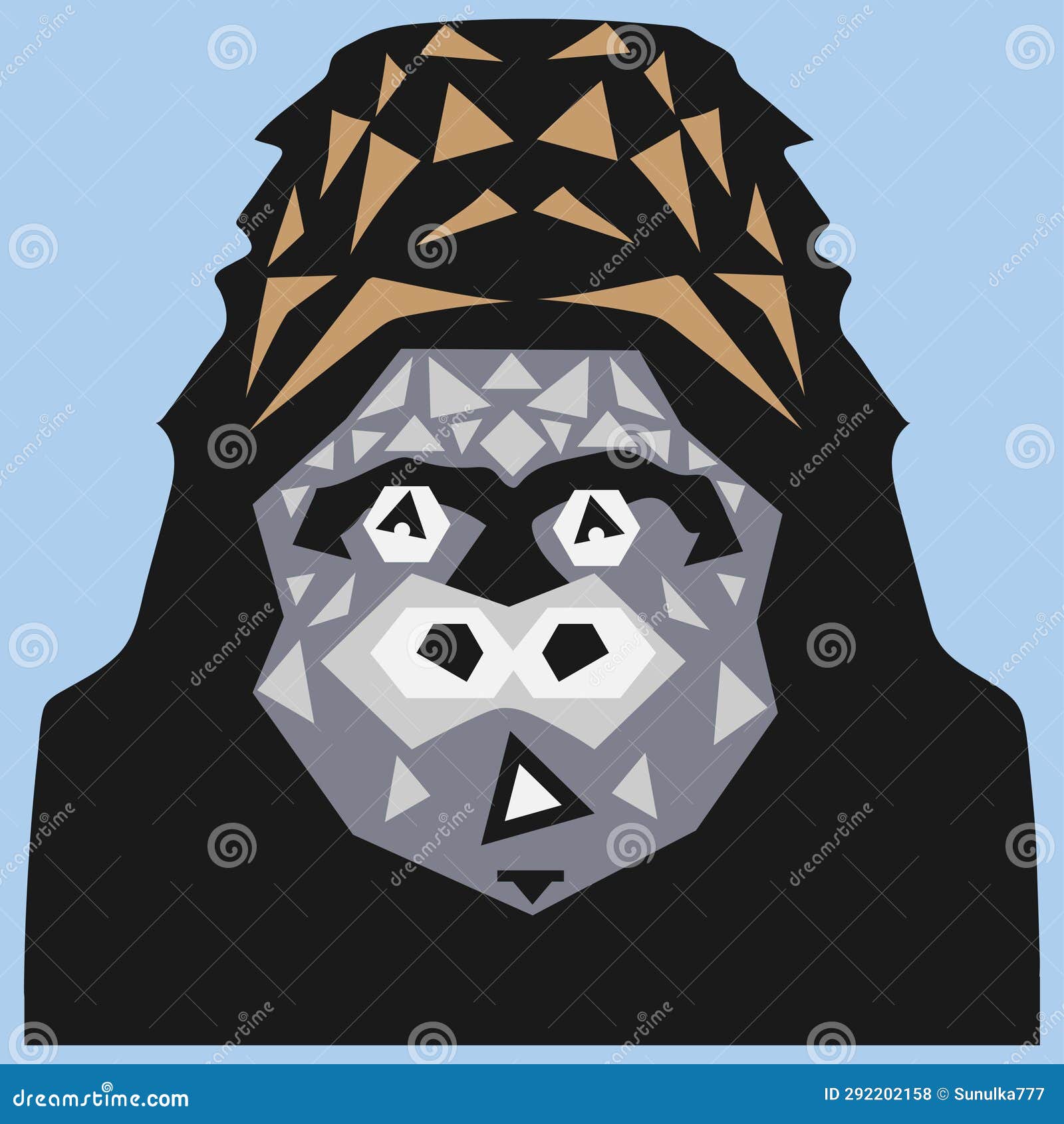 Monkey Consisting of Geometric Shapes Stock Vector - Illustration of ...