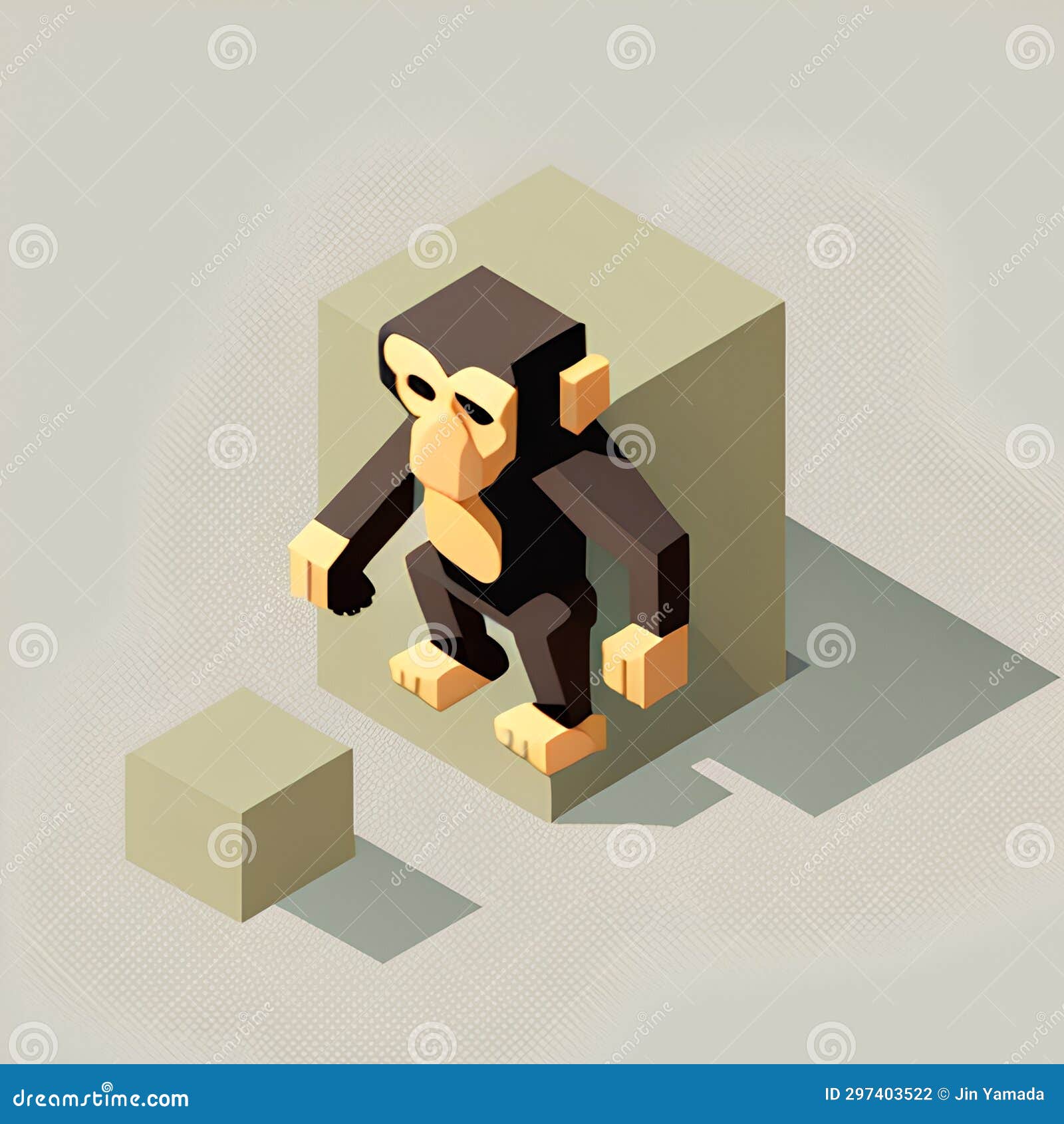 Monkey Isometric 3d Icon. Vector Illustration of Monkey Stock ...