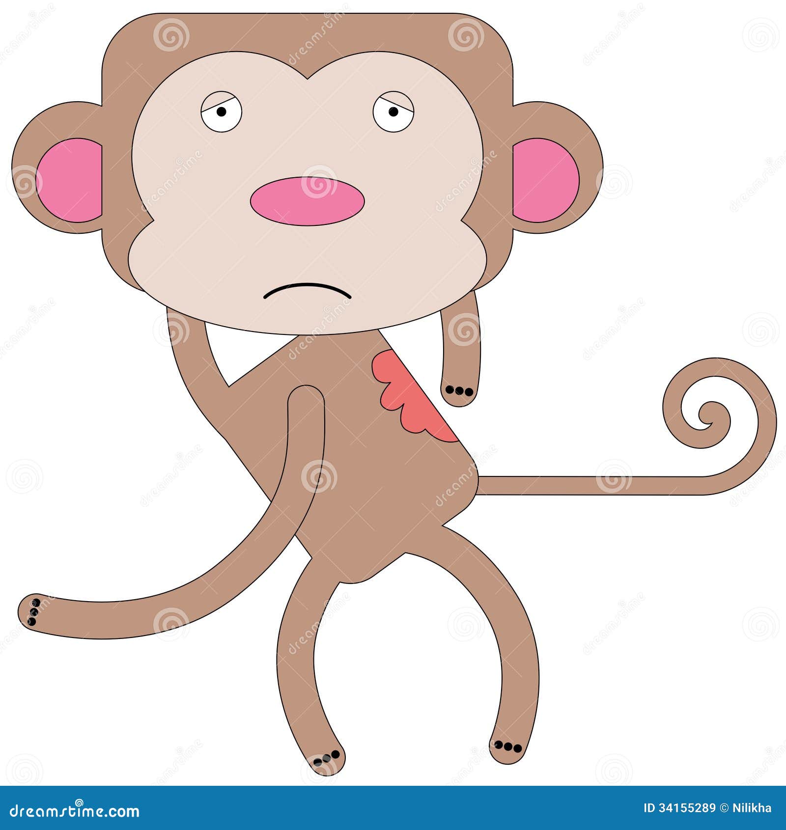 Monkey itch stock illustration. Illustration of scratching - 34155289