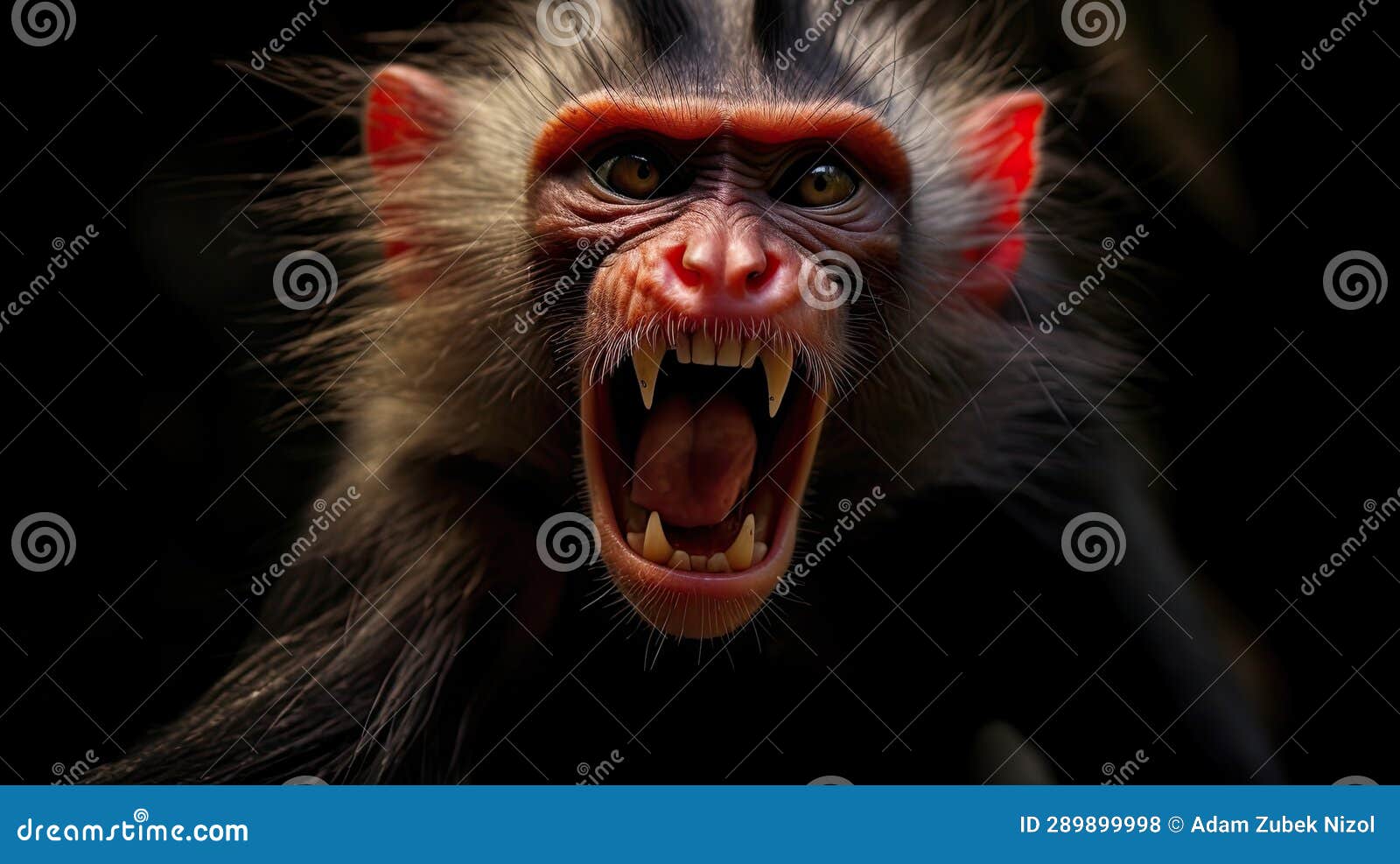 A Monkey with Its Mouth Open Stock Illustration - Illustration of ...