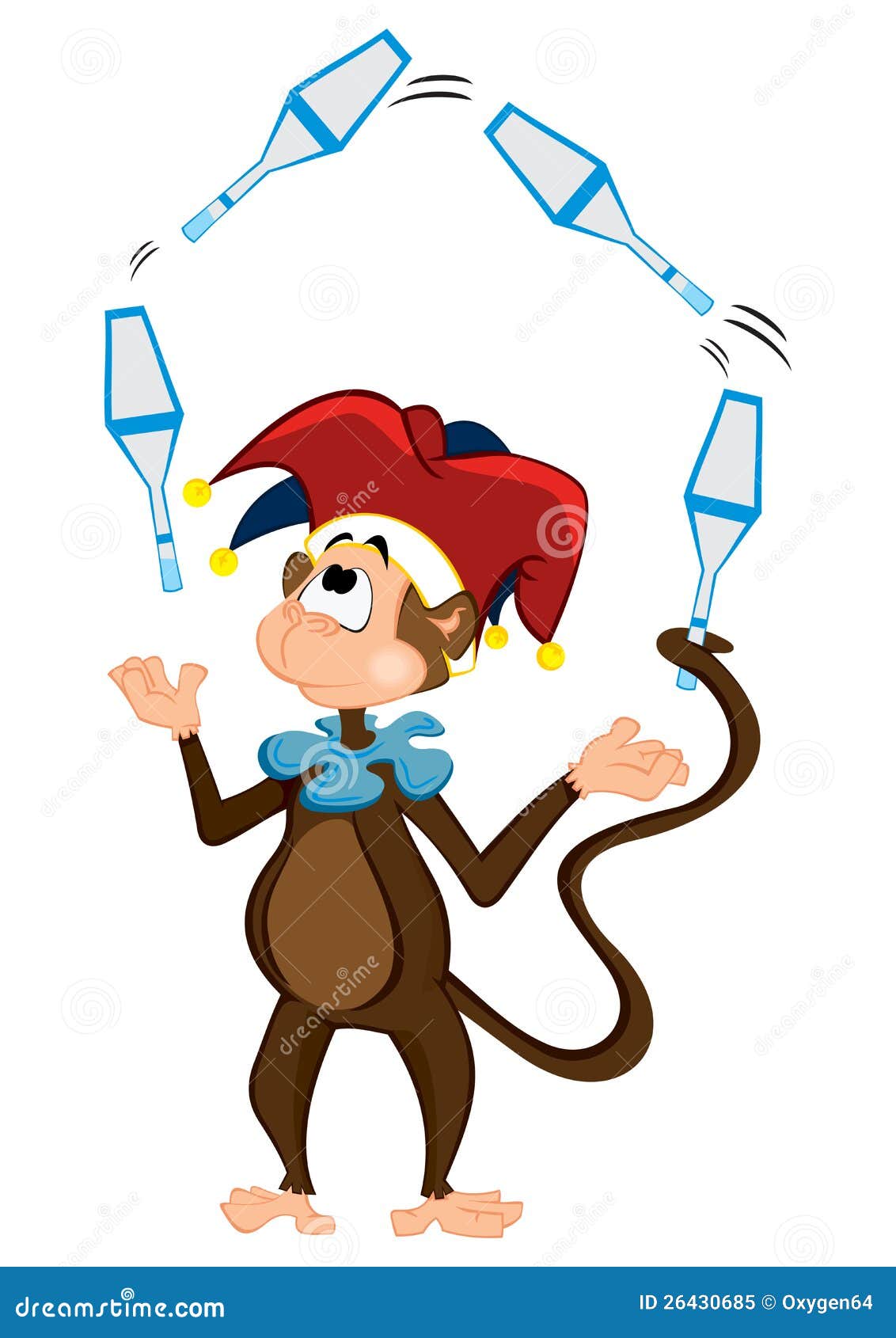 Monkey juggler stock vector. Illustration of trick, juggling - 26430685