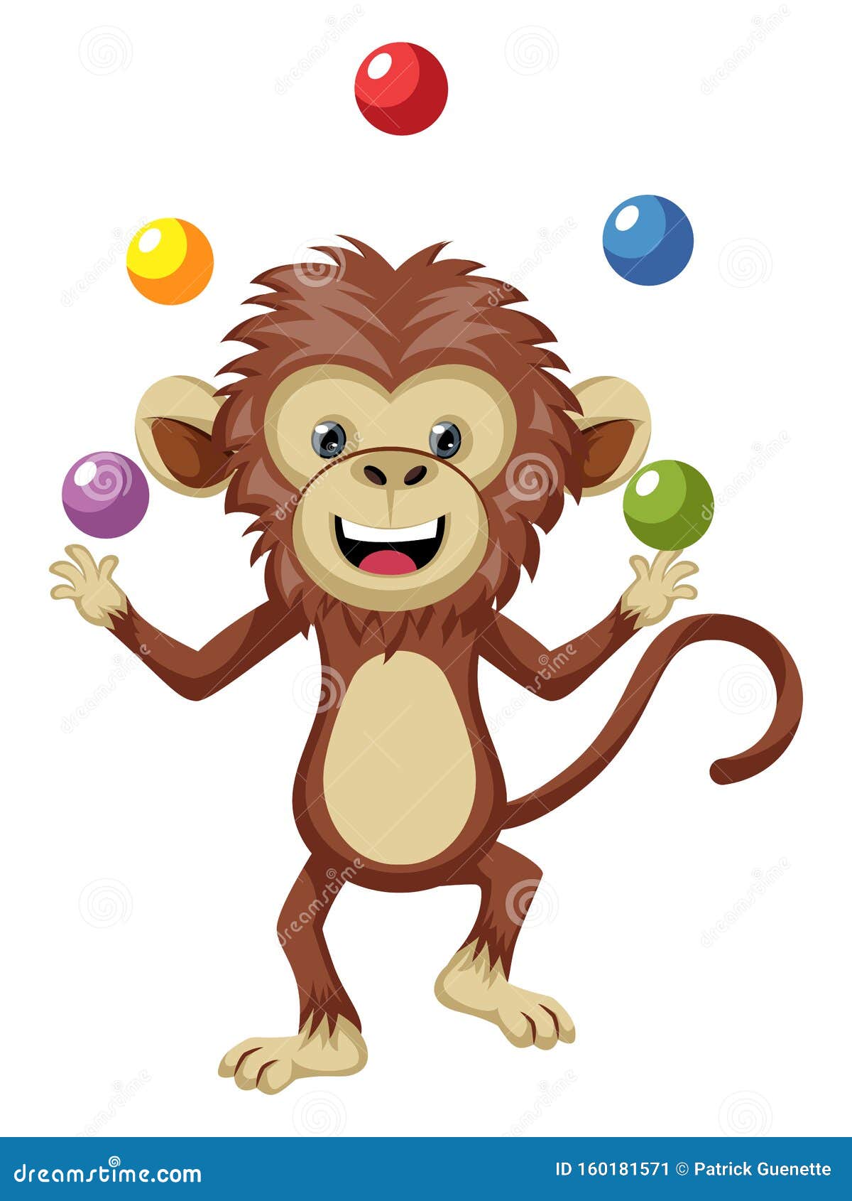 Monkey Juggling Cartoon Vector Illustration | CartoonDealer.com #81531248
