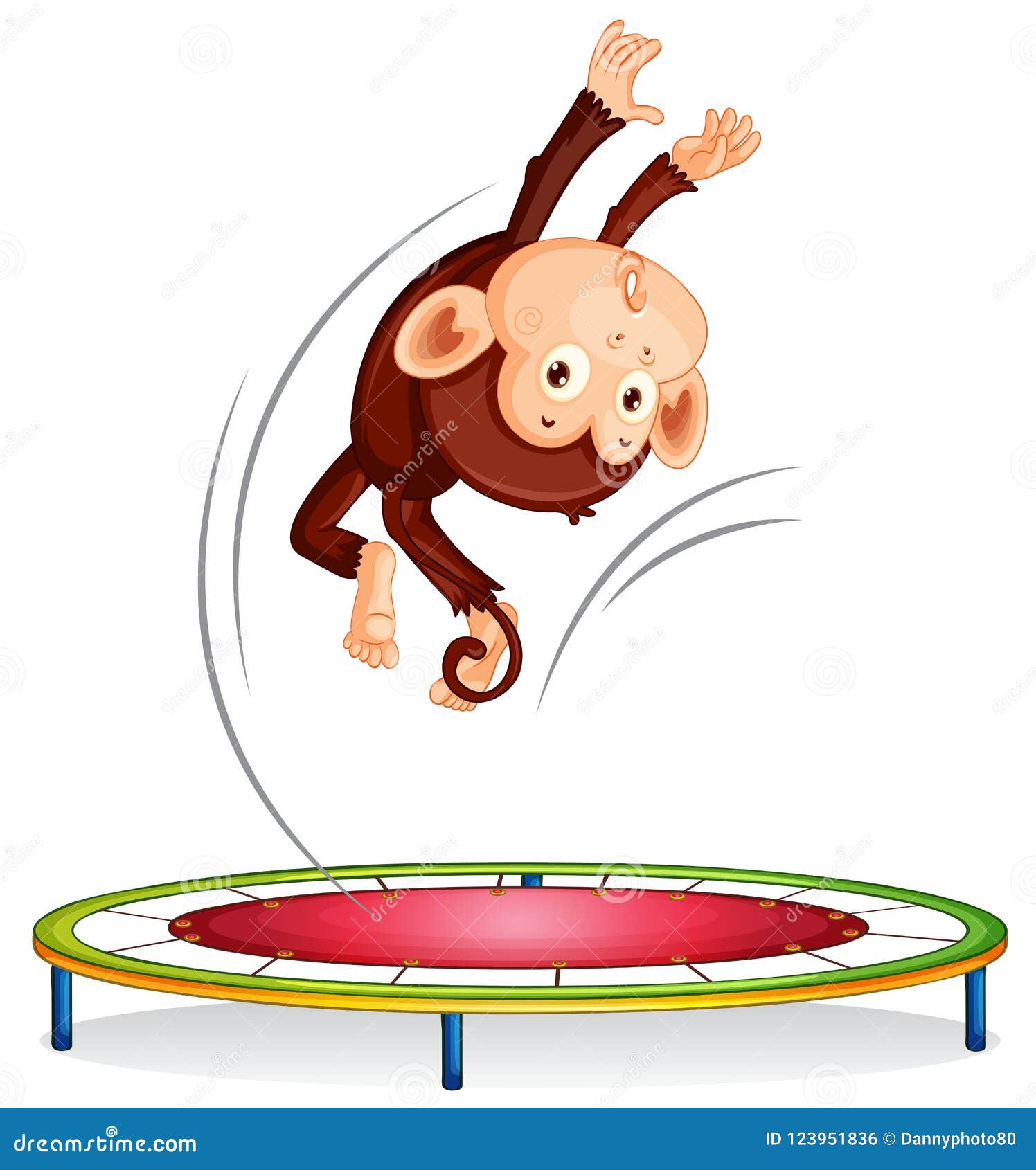 A Monkey Jumping on Trampoline Stock Vector - Illustration of chimp ...