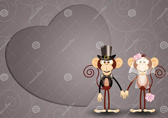 Monkey just married stock illustration. Illustration of husband - 41785339
