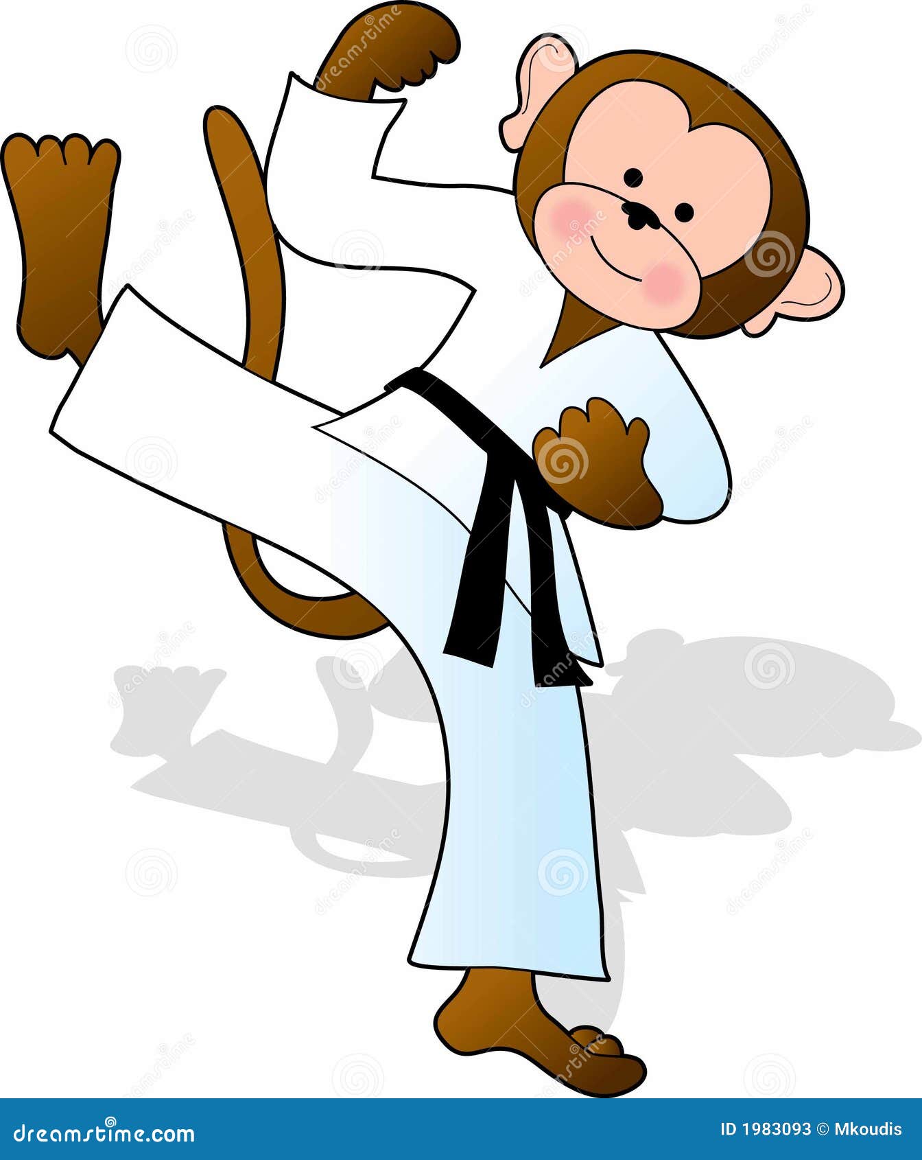 Monkey Karate stock vector. Illustration of monkey, tail - 1983093
