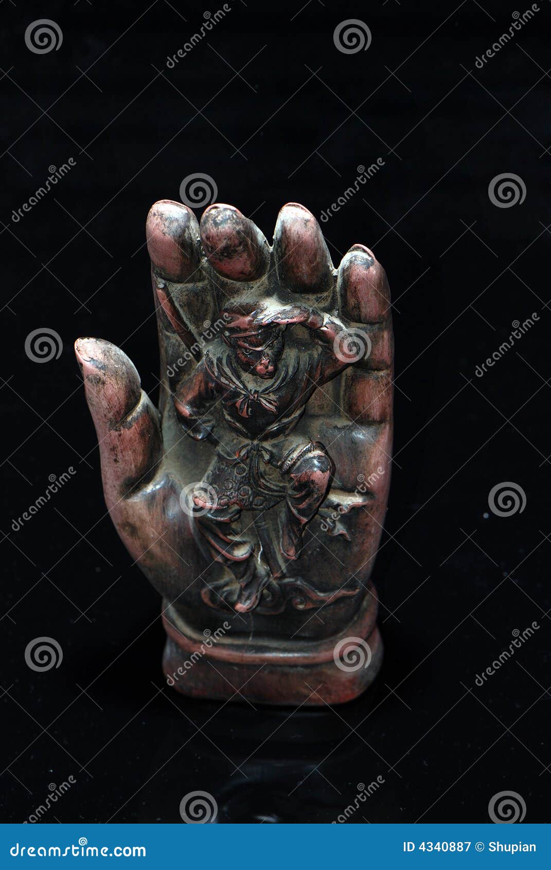 Magic Monkey Sculpture Stand On The Rock Hill With Trees In The ...