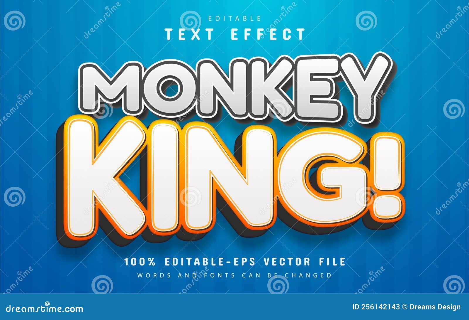 Monkey king text effect stock vector. Illustration of symbol - 256142143