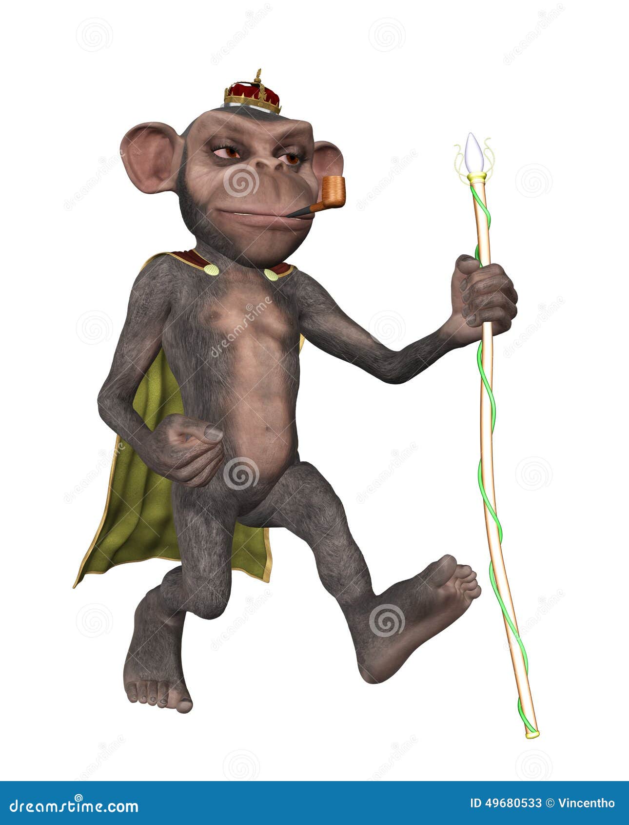 Monkey King Walking Illustration Stock Image - Illustration of ...