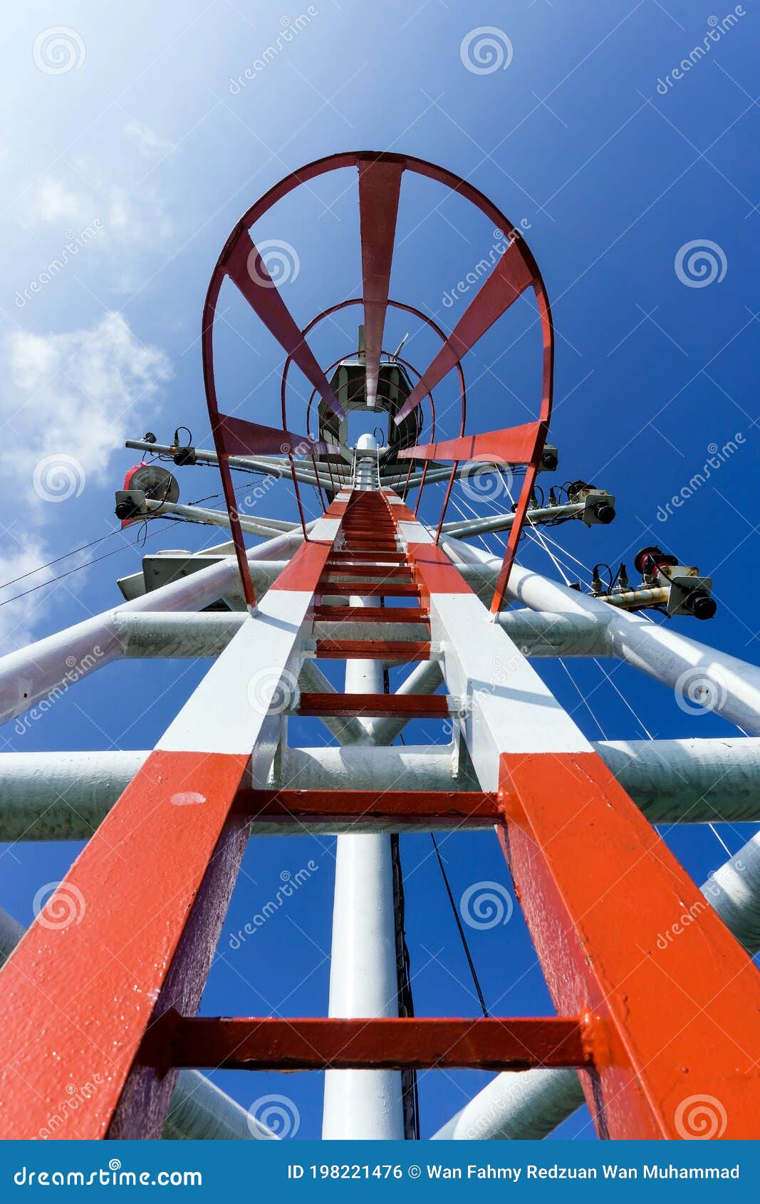 Monkey Ladder on a Mast of a Construction Work Barge Stock Photo ...