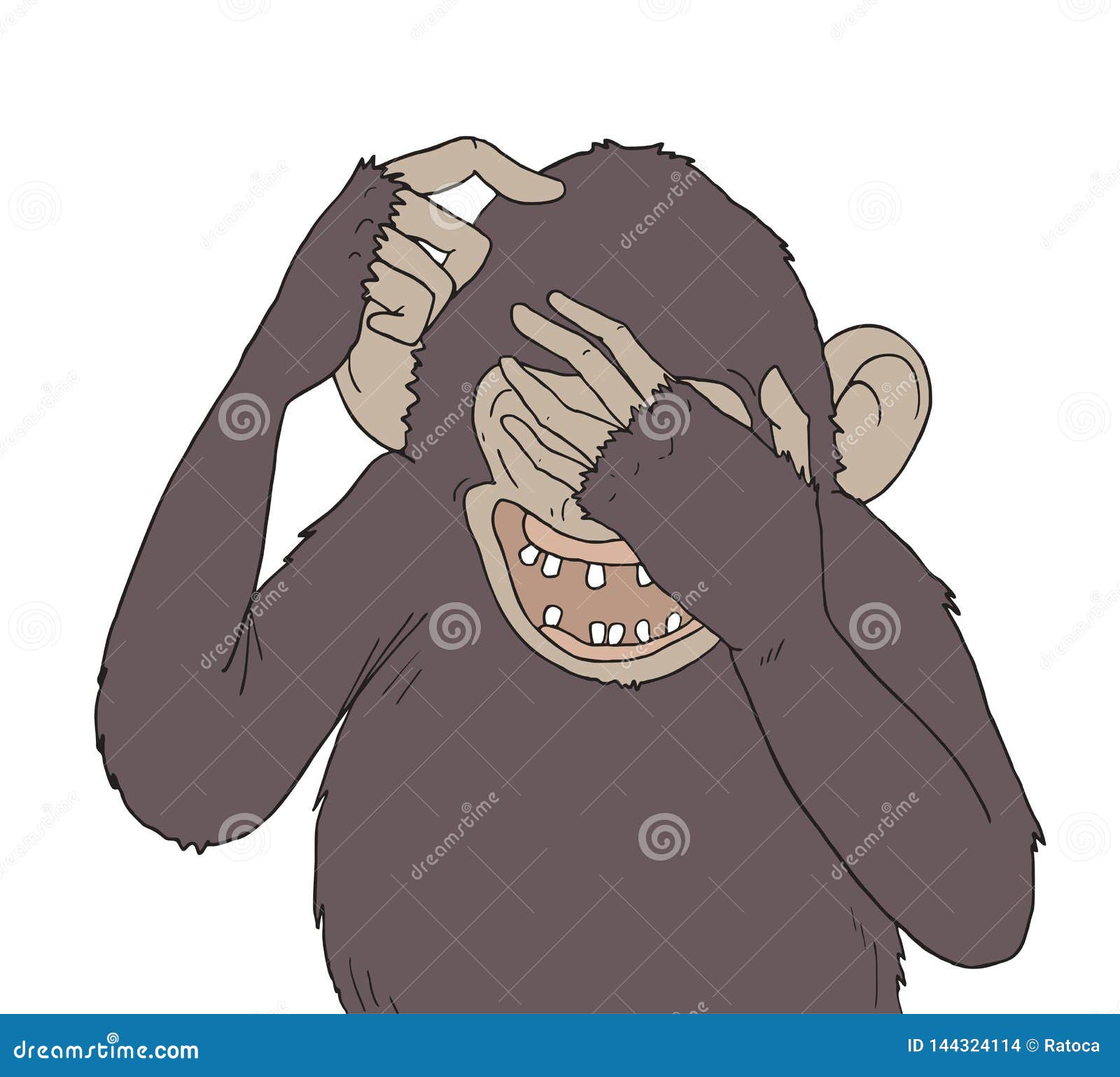 Monkey Laughing Illustration Stock Vector - Illustration of vector ...
