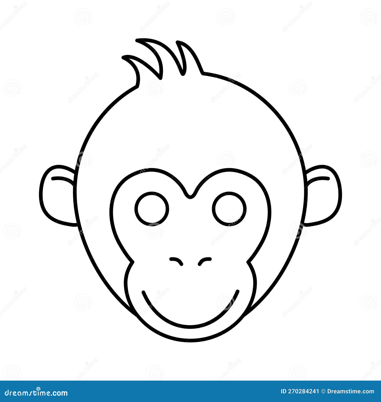 Monkey line head. stock vector. Illustration of baboon - 270284241