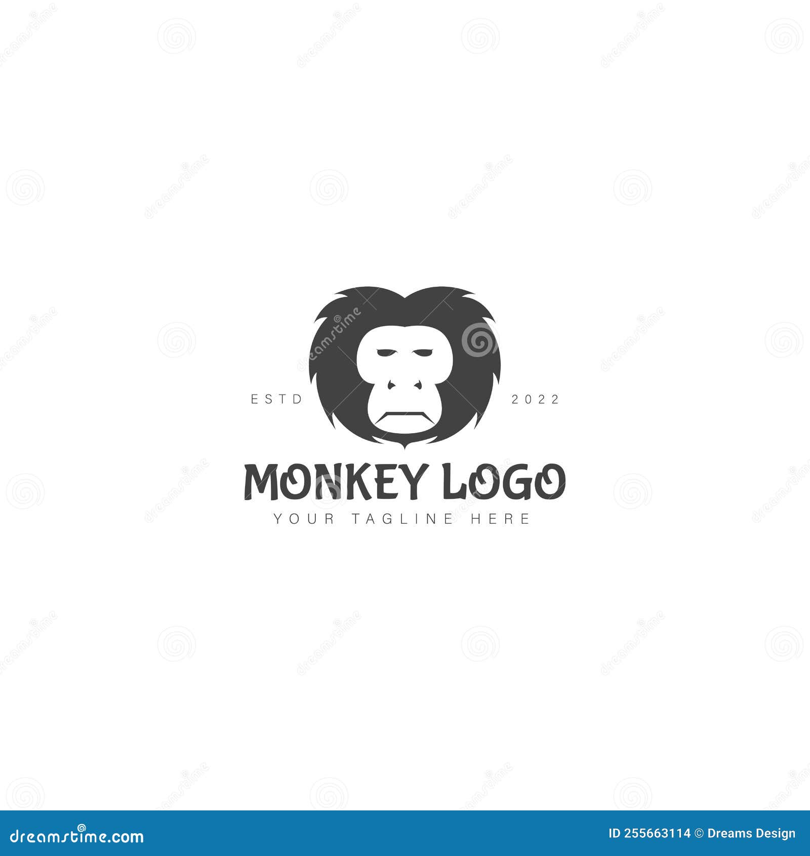 Monkey Logo Design Illustration Icon Stock Vector - Illustration of ...