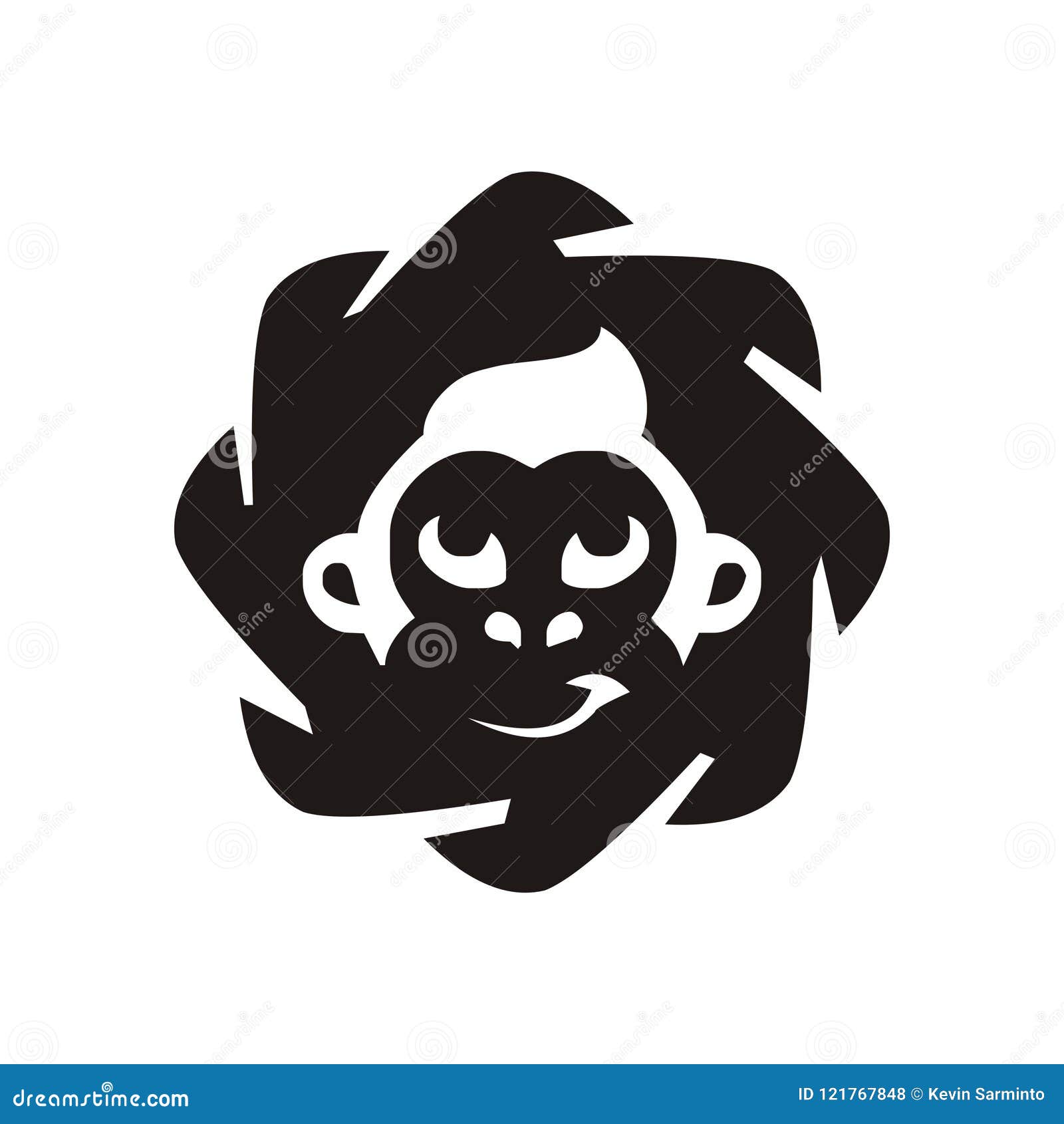 Monkey Logo Design Inspiration Stock Vector - Illustration of cute ...