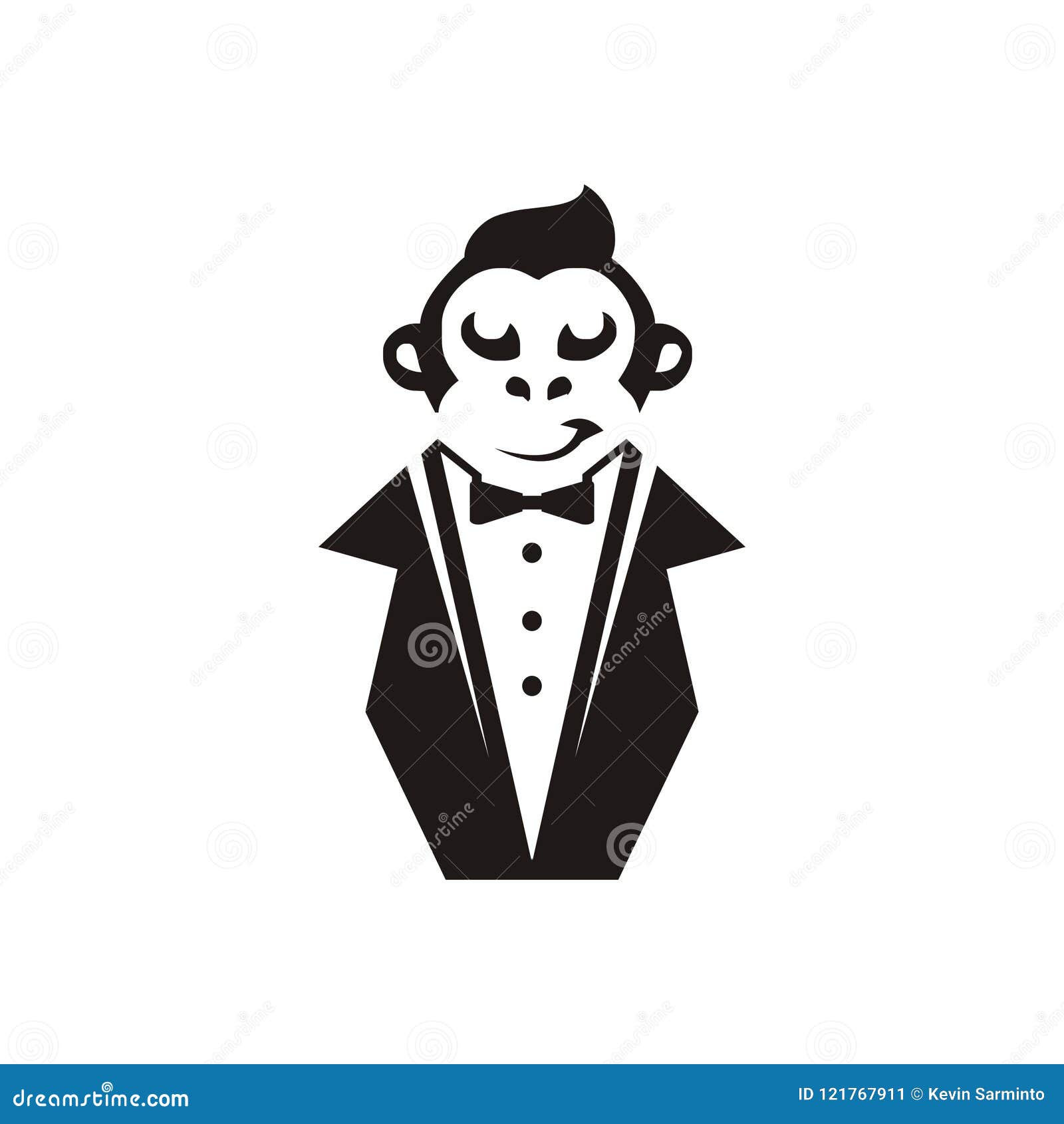 Monkey Logo Design Inspiration Stock Illustration - Illustration of ...