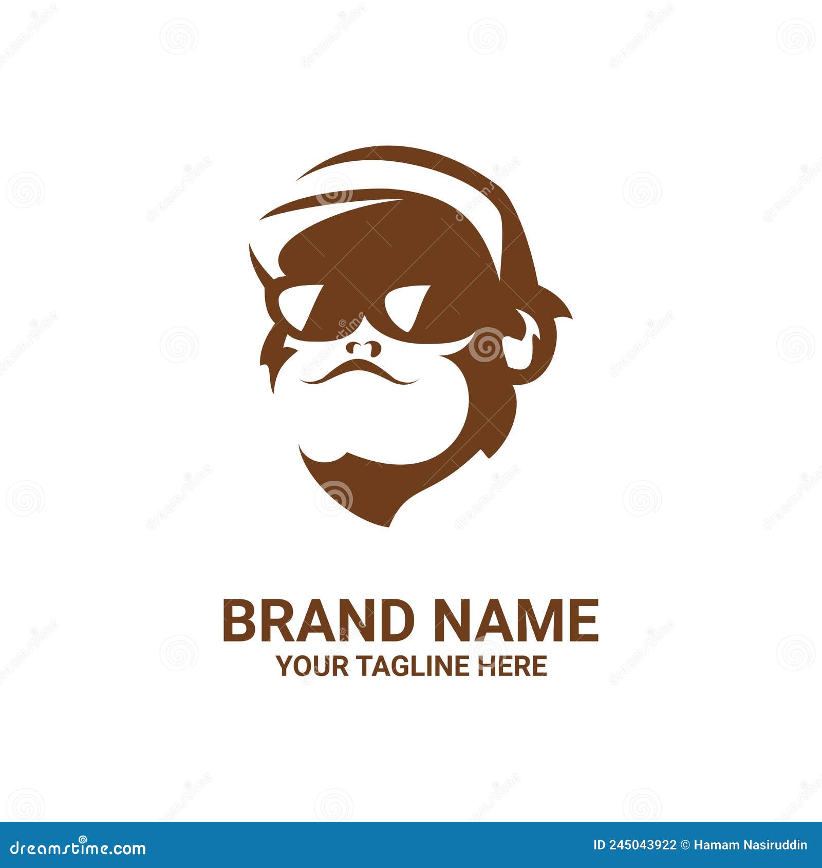 Logo of monkey and hat stock vector. Illustration of cute - 245043922