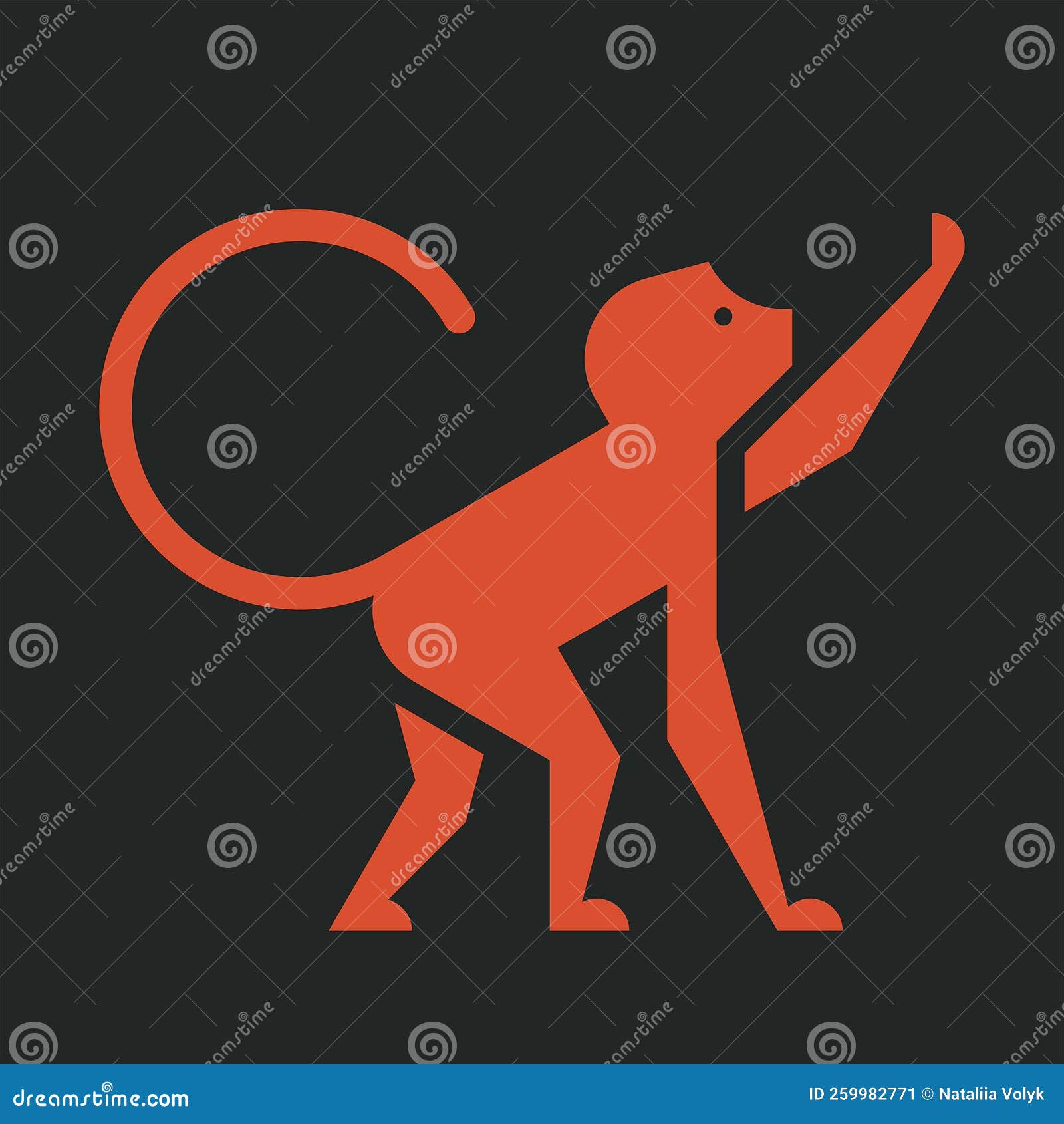 Monkey Logo stock vector. Illustration of tail, funny - 259982771