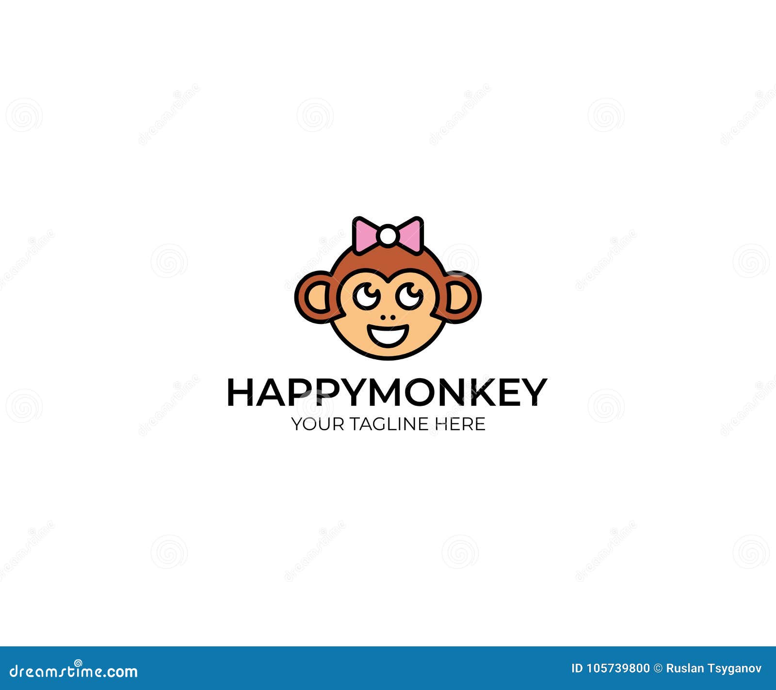 Monkey Logo Template. Funny Ape Vector Design Stock Vector ...