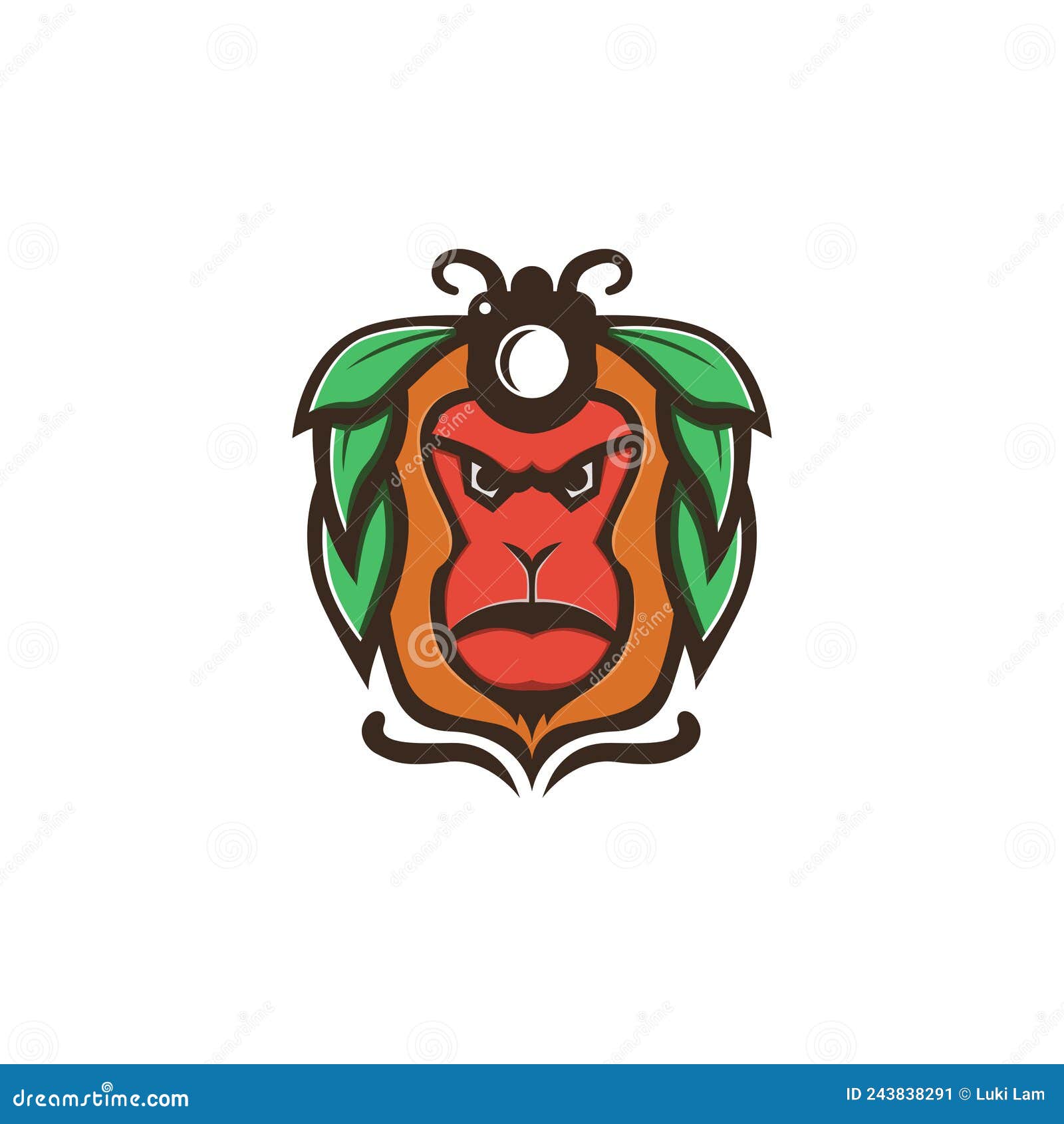 Monkey Logo Vector, Illustration of a Red Face Monkey. Stock Vector ...
