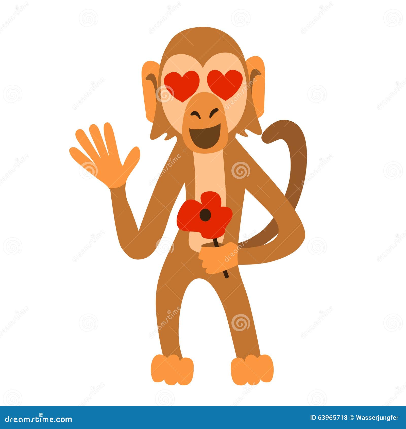 Monkey in love stock vector. Illustration of cute, monkey - 63965718