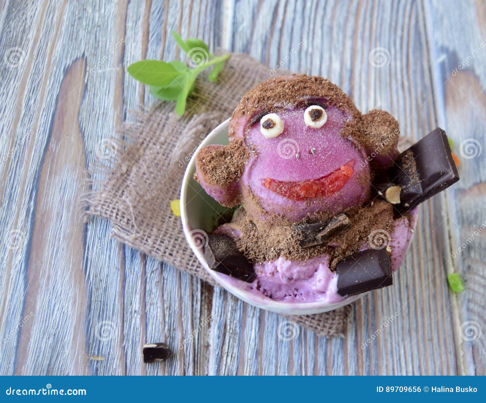 The Monkey is Made of Ice Cream Stock Photo - Image of green ...