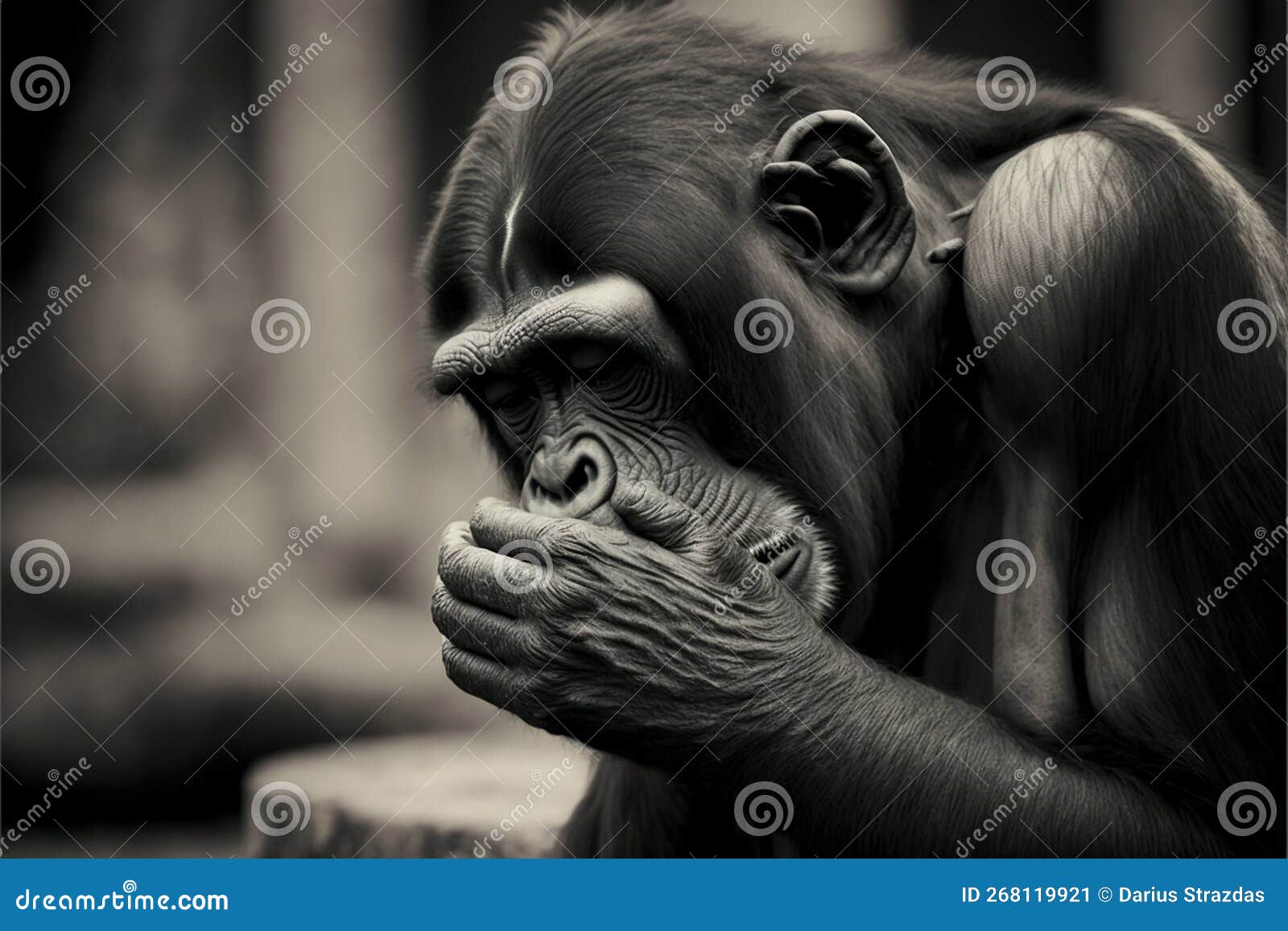 Monkey Making Facepalm Gesture Royalty-Free Stock Photo | CartoonDealer ...