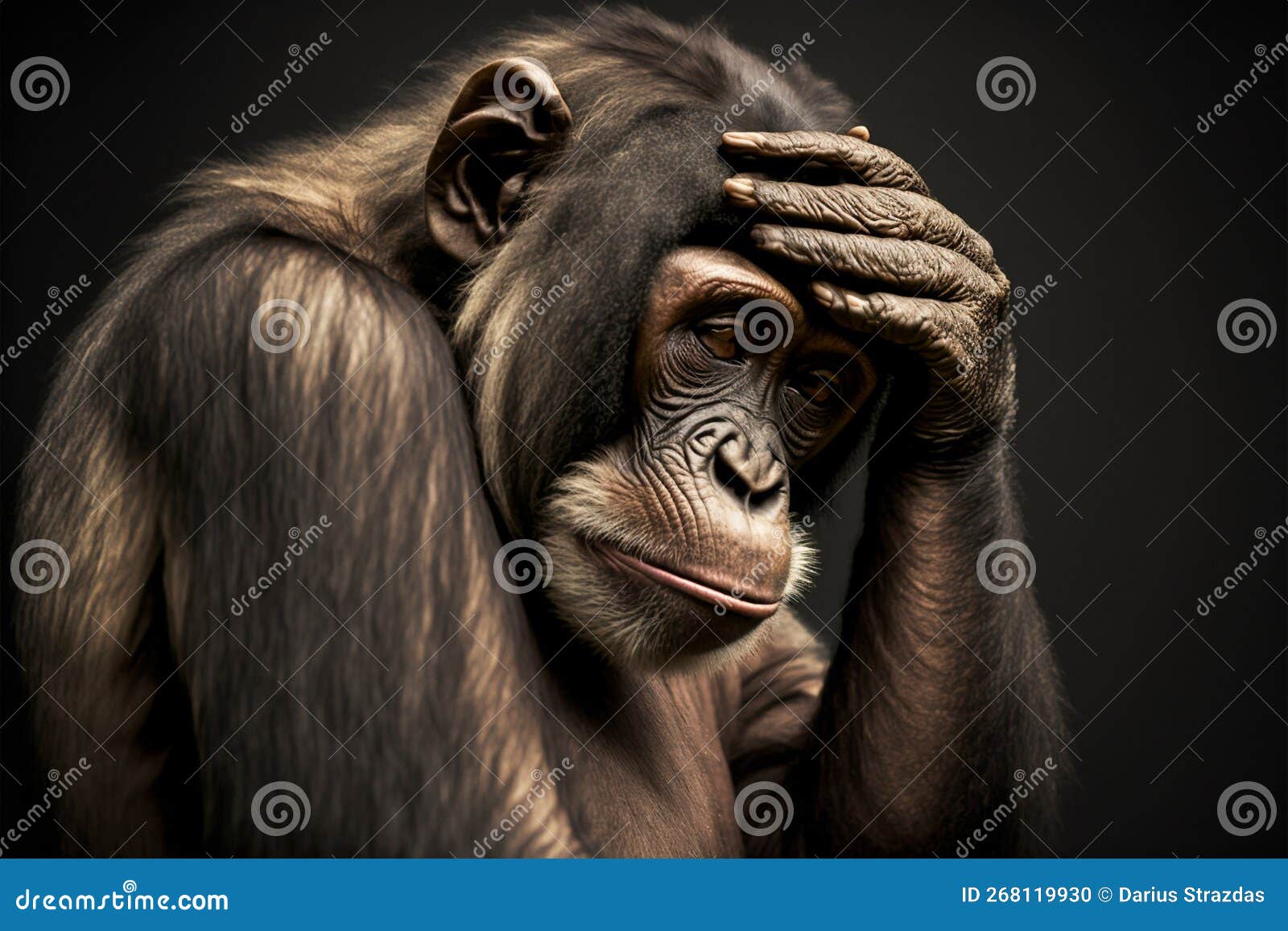 Monkey Making Facepalm Gesture Royalty-Free Stock Photo | CartoonDealer ...