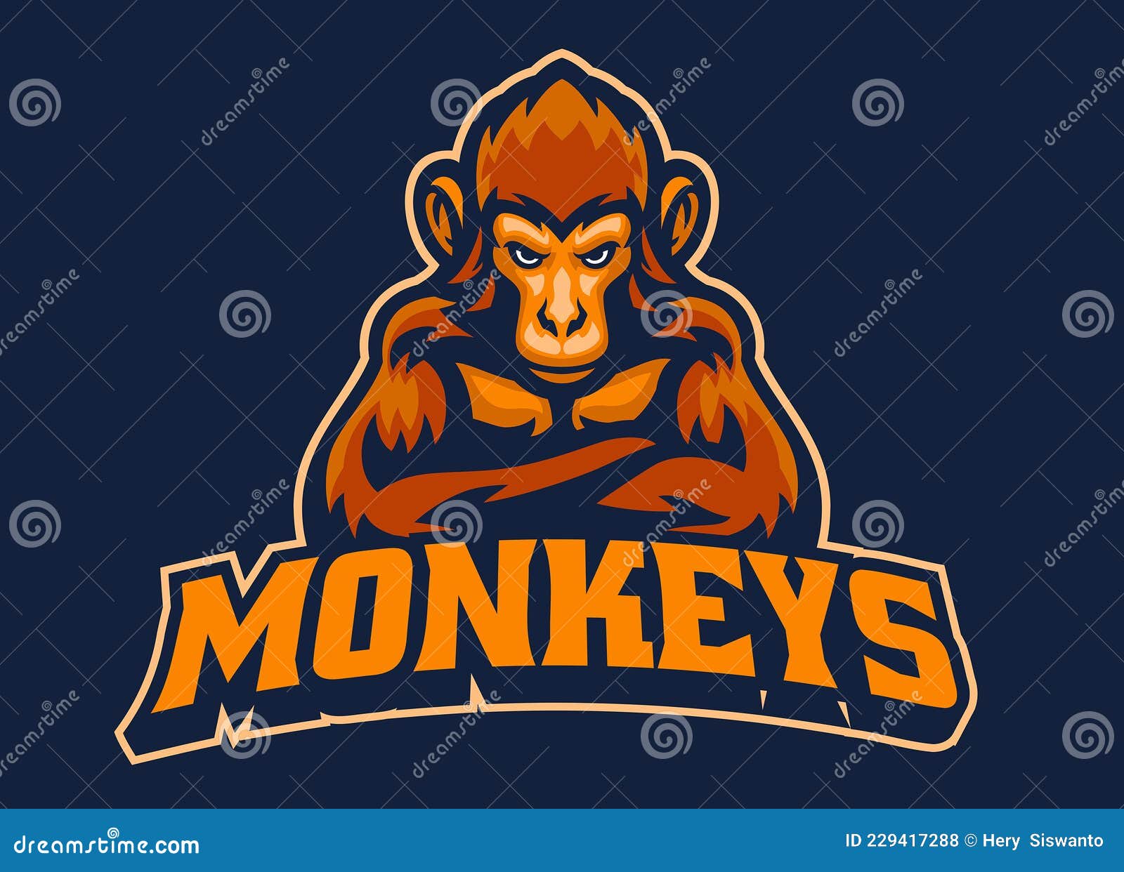 Monkey Mascot Logo Design Vector With Modern Illustration Concept Style ...