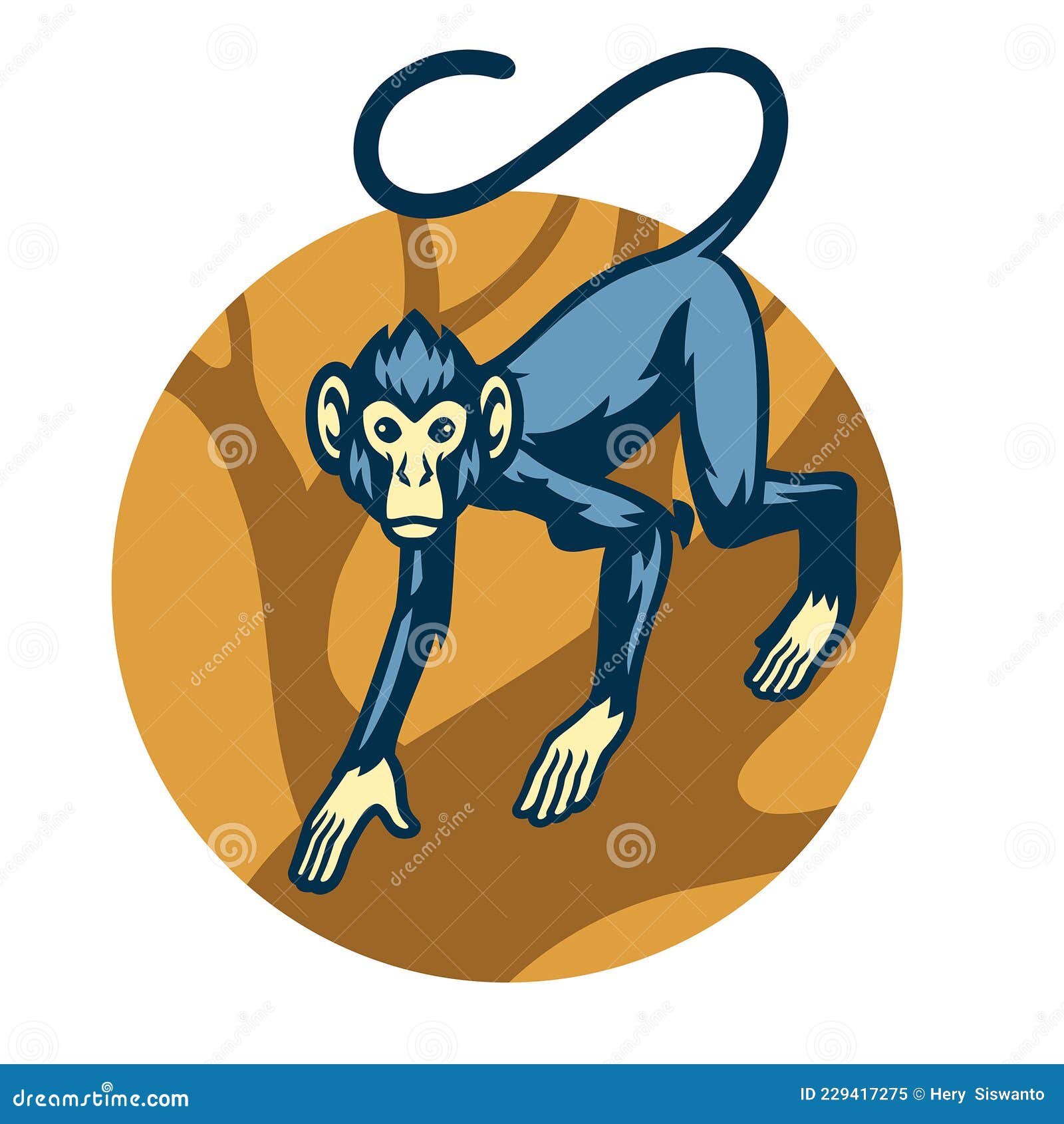 Monkey Mascot Logo Design Vector With Modern Illustration Concept Style ...